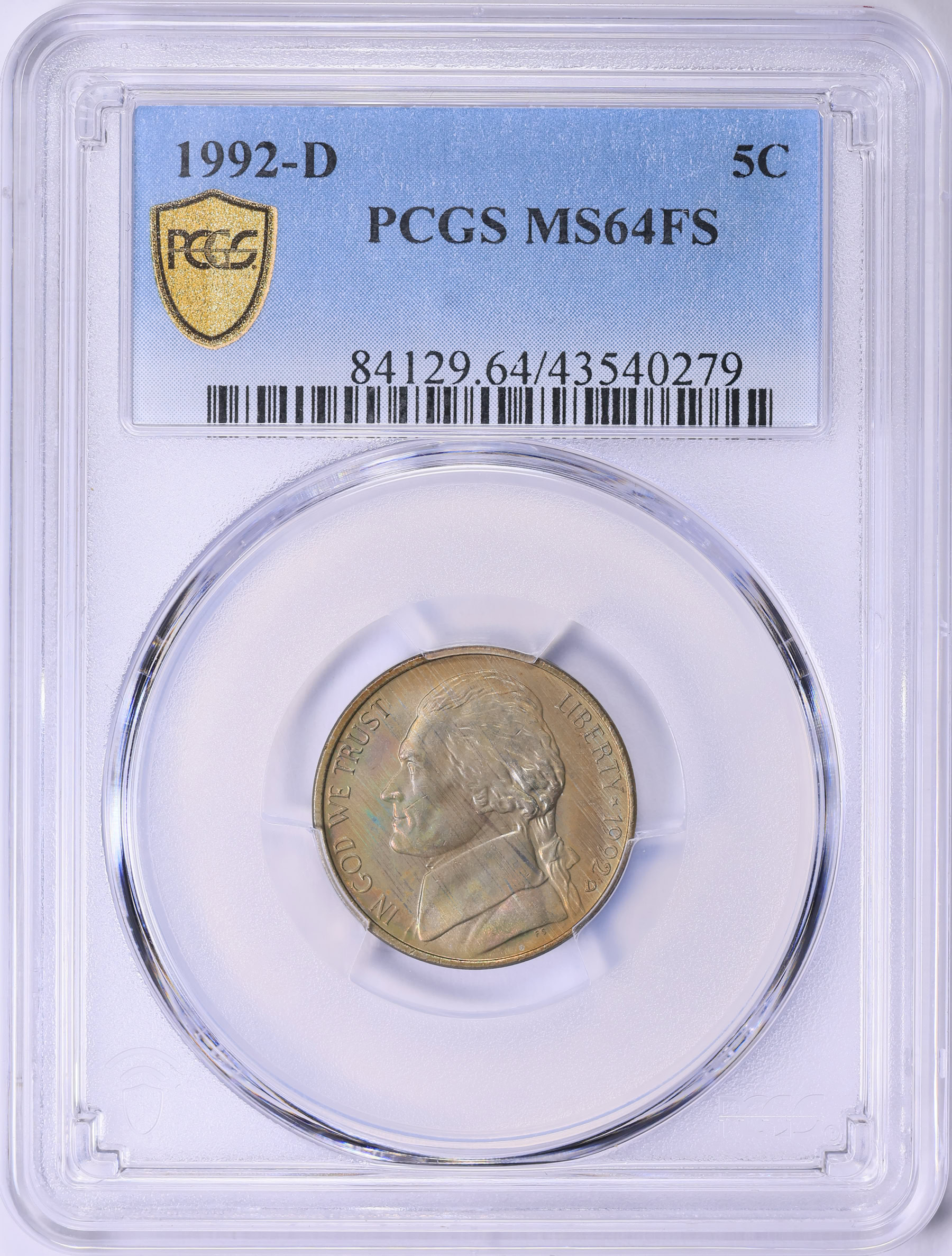 1992-D Jefferson Nickel PCGS MS-64 FS (Toned) (Item 1894911 ...