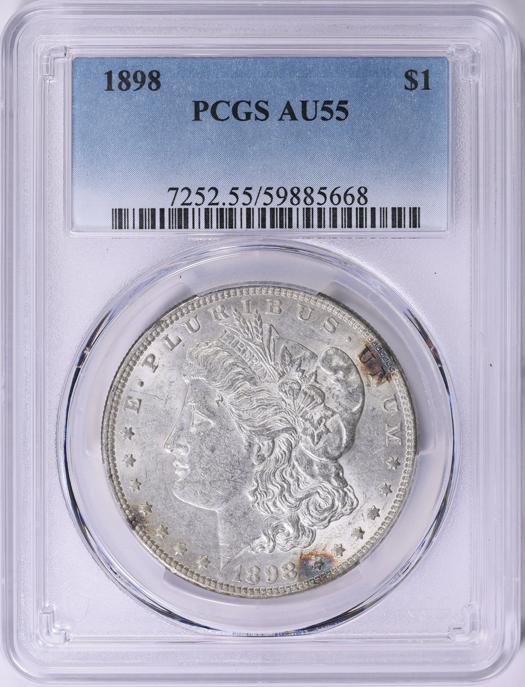 1898 Morgan Silver Dollar PCGS AU-55 (CAC Green) (Item 1895422) | GreatCollections Coin Auctions