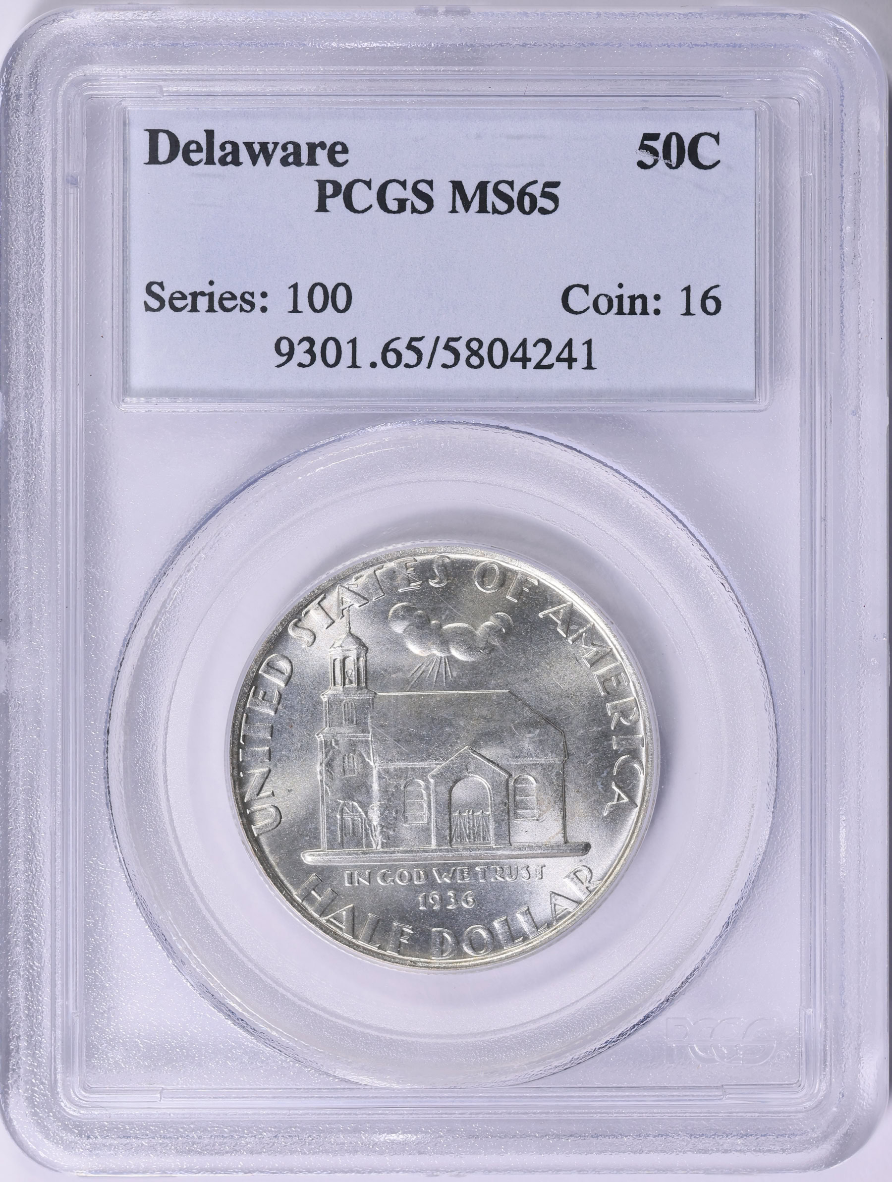 1936 Delaware Tercentenary Half Dollar PCGS MS-65 (Item 1895455 ...
