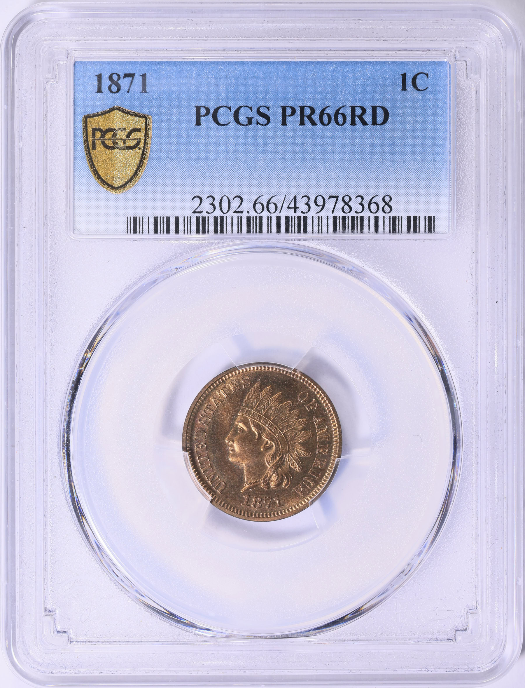 1871 Indian Cent PCGS Proof-66 RD (Item 1895533) | GreatCollections Coin Auctions