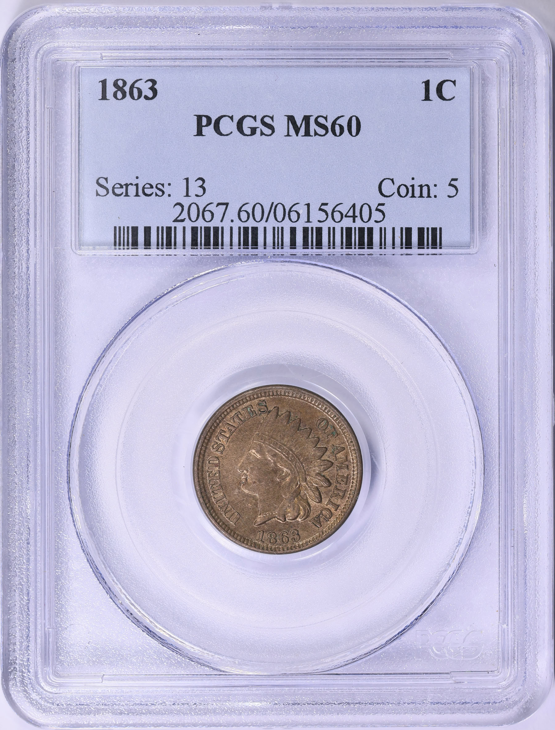 1863 Indian Cent PCGS MS-60 (Item 1895622) | GreatCollections Coin Auctions