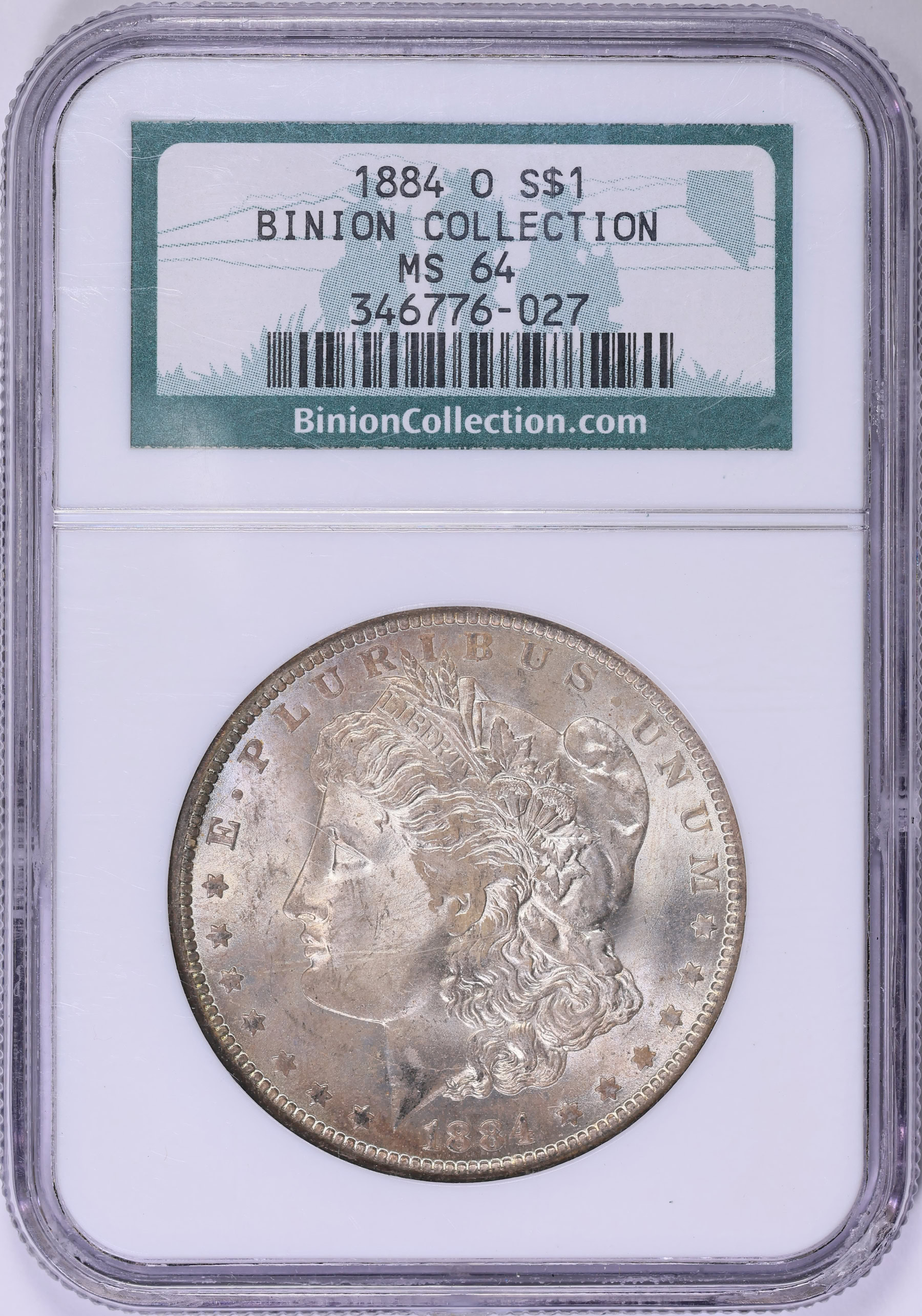 1884-O Morgan Silver Dollar NGC MS-64 (Toned) (Binion Collection) (Item 1895643 ...