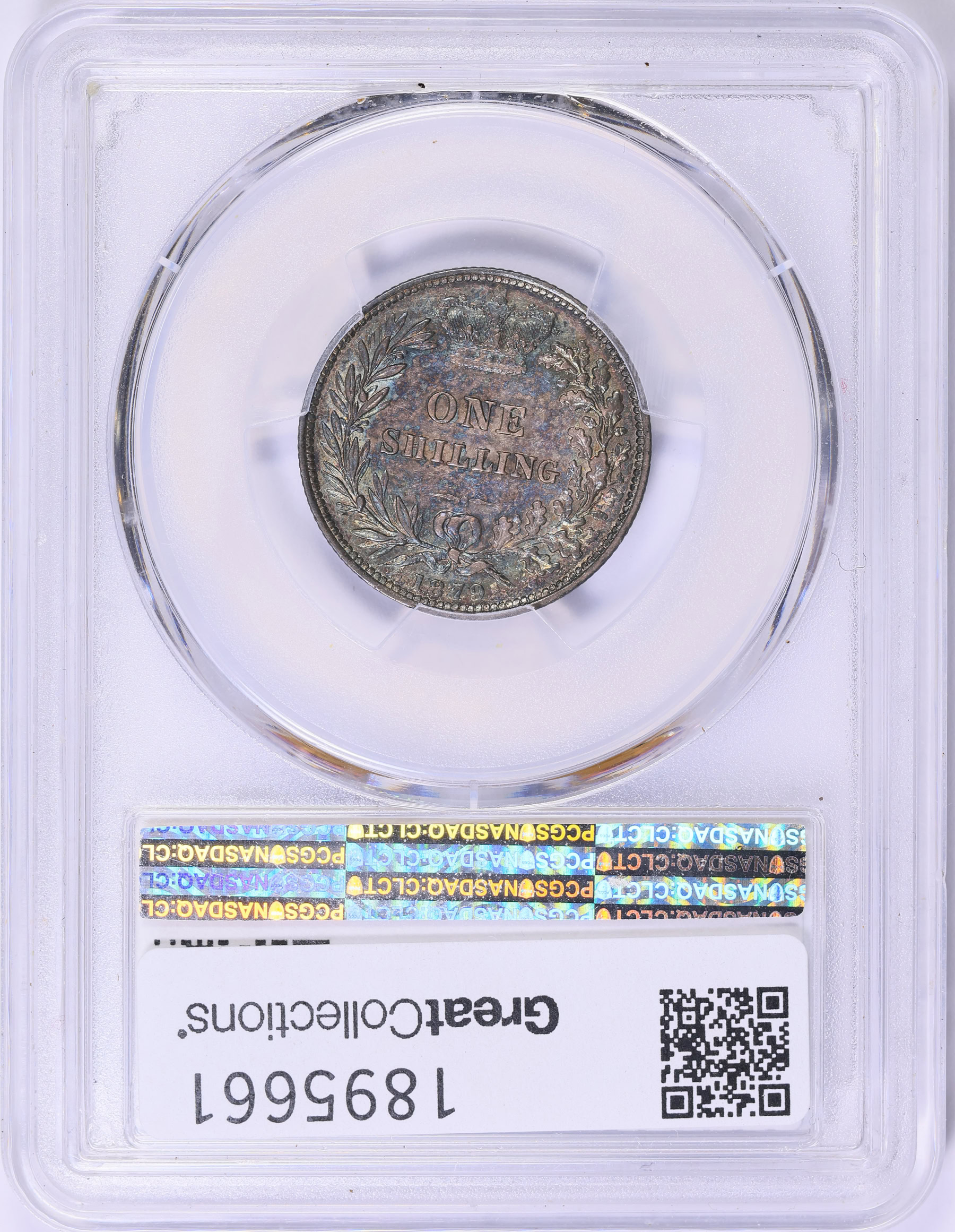 Great Britain 1879 Silver Shilling KM-734.4 PCGS AU-58 (Toned) (Item ...