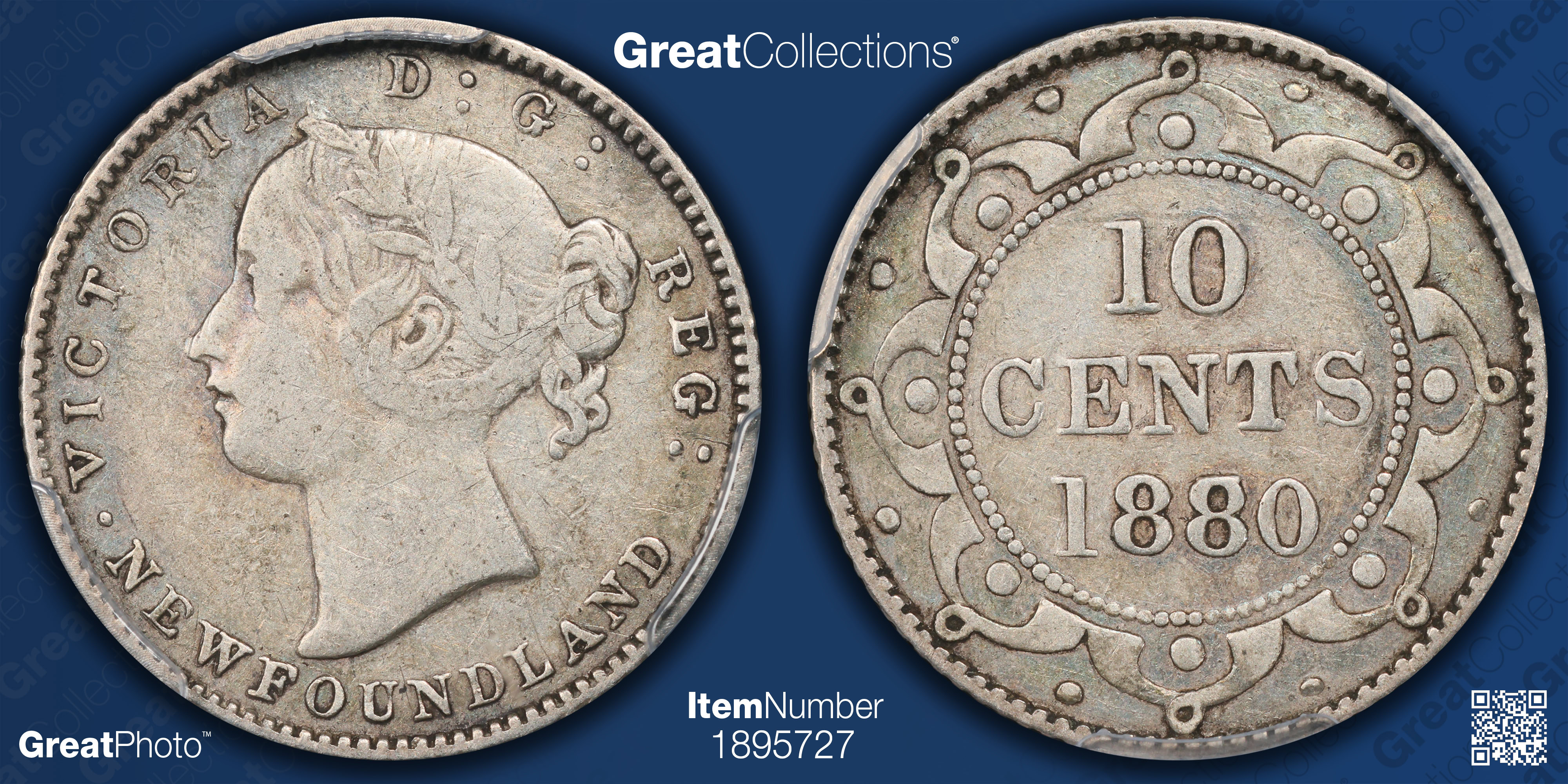 Canada - Newfoundland 1880 Silver 10 Cents KM-3 PCGS XF-40 (Item ...
