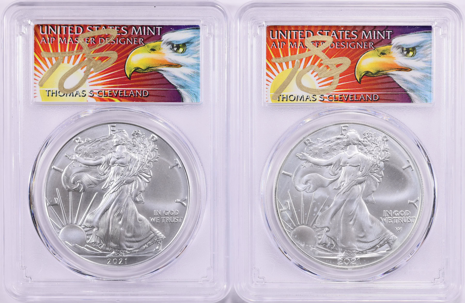 2021 $1 Silver Eagle Type 1 Last Day of Production and Type 2 First ...