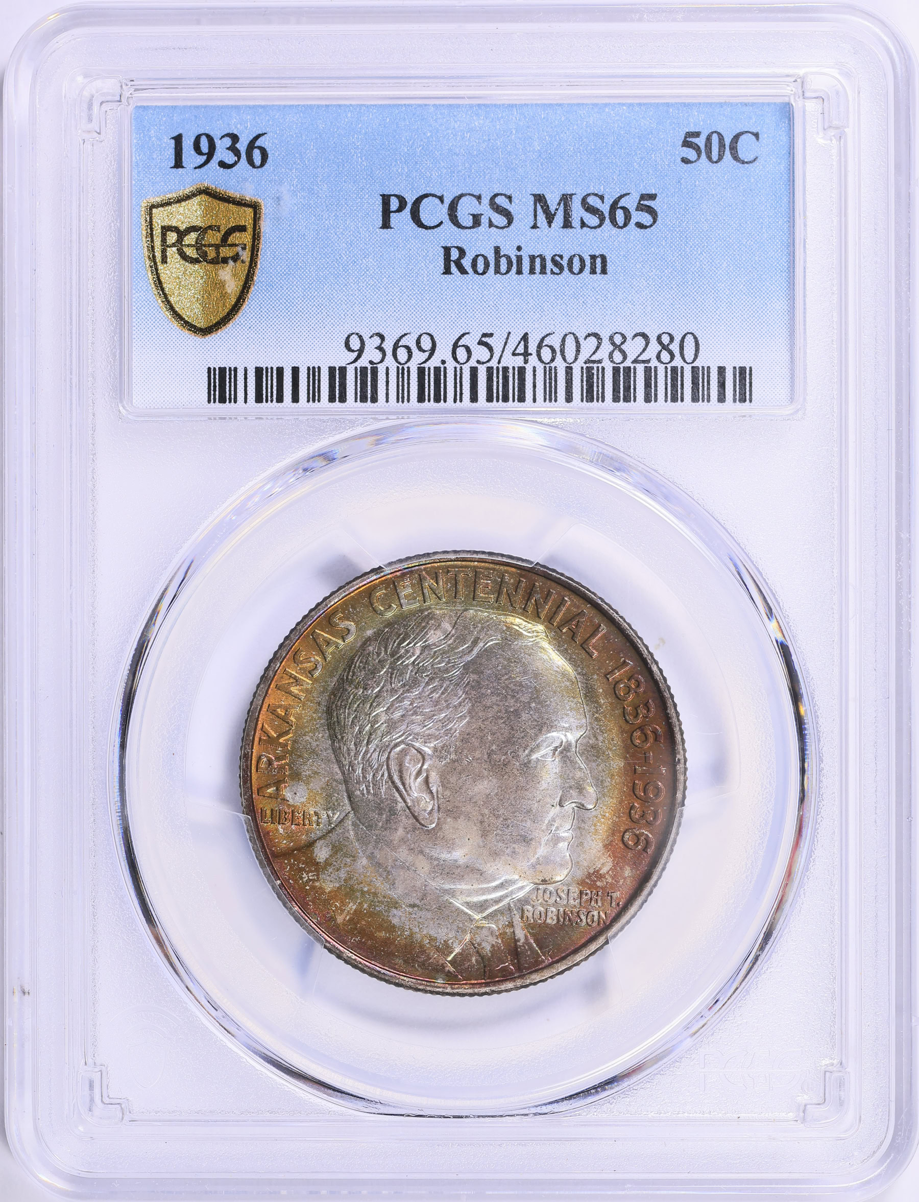 1936 Arkansas Centennial--Robinson Half Dollar PCGS MS-65 (Toned) (Item ...
