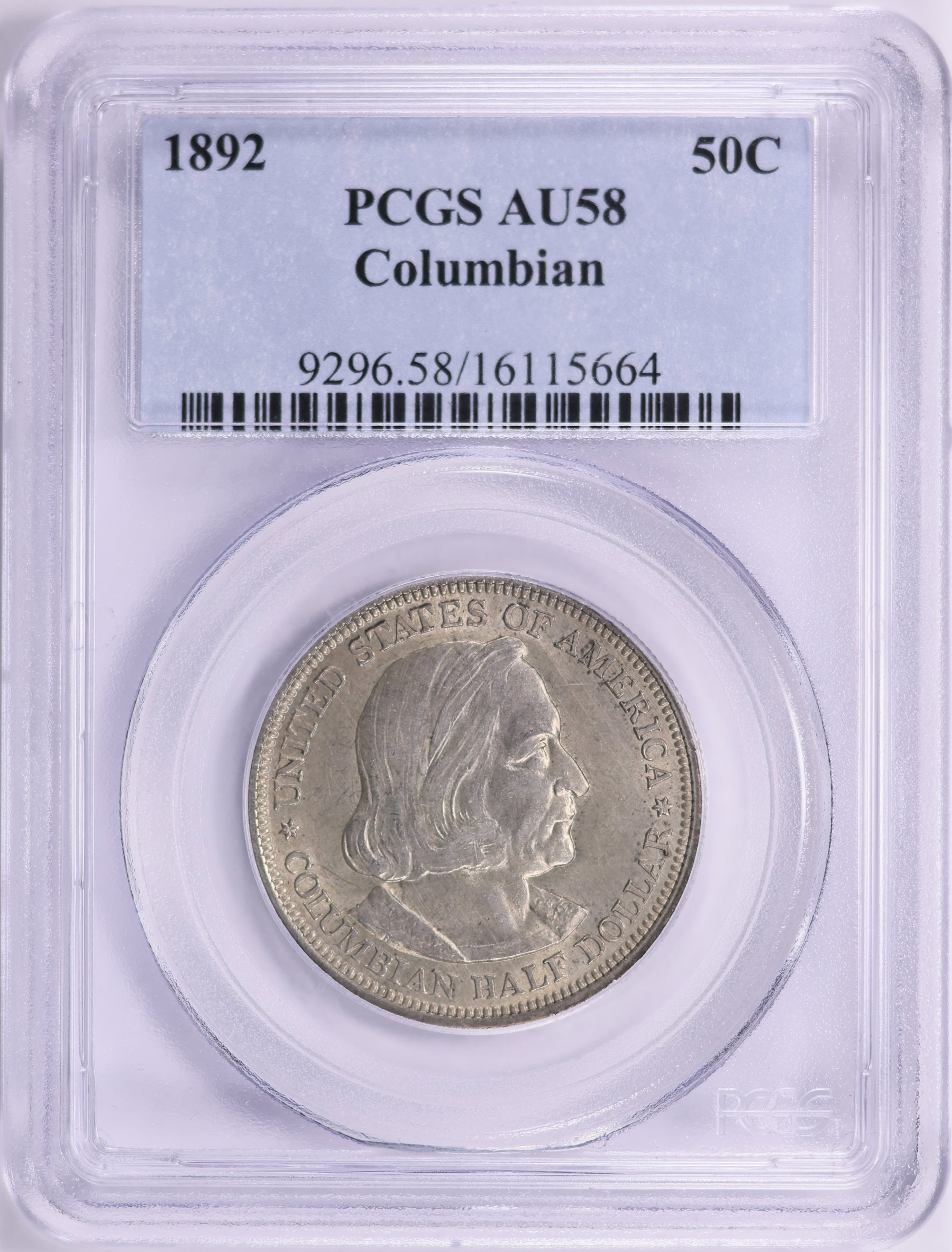 1892 World Columbian Exposition Half Dollar PCGS AU-58 (Item 1896525 ...