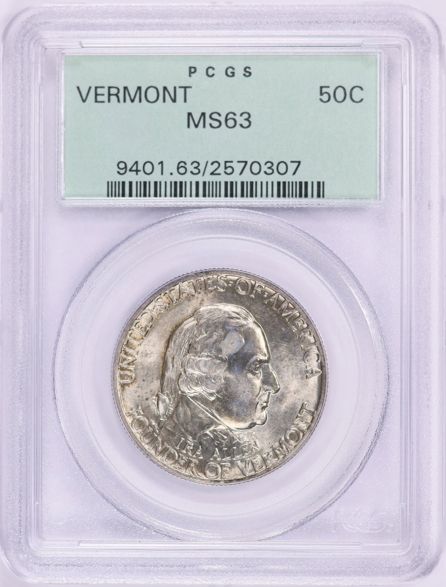 1927 Vermont Sesquicentennial Half Dollar PCGS MS-63 OGH (Item 1896549 ...