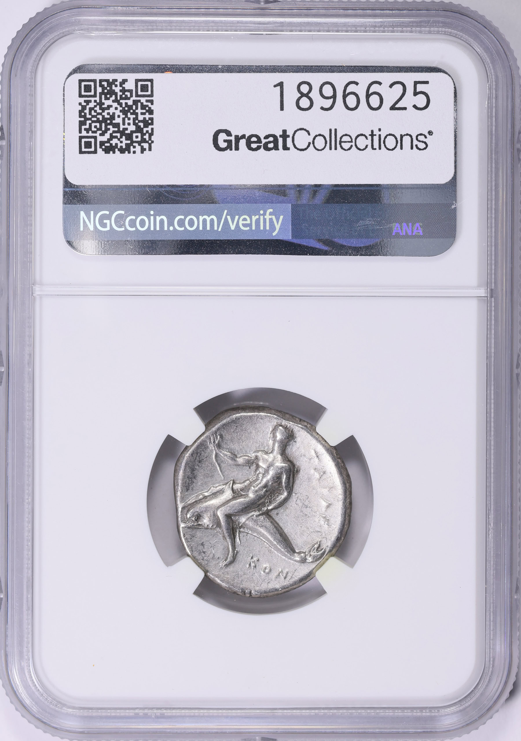 Ancient Calabria, Taras c.332-302 B.C. AR Didrachm NGC Ch VF | Cert ...