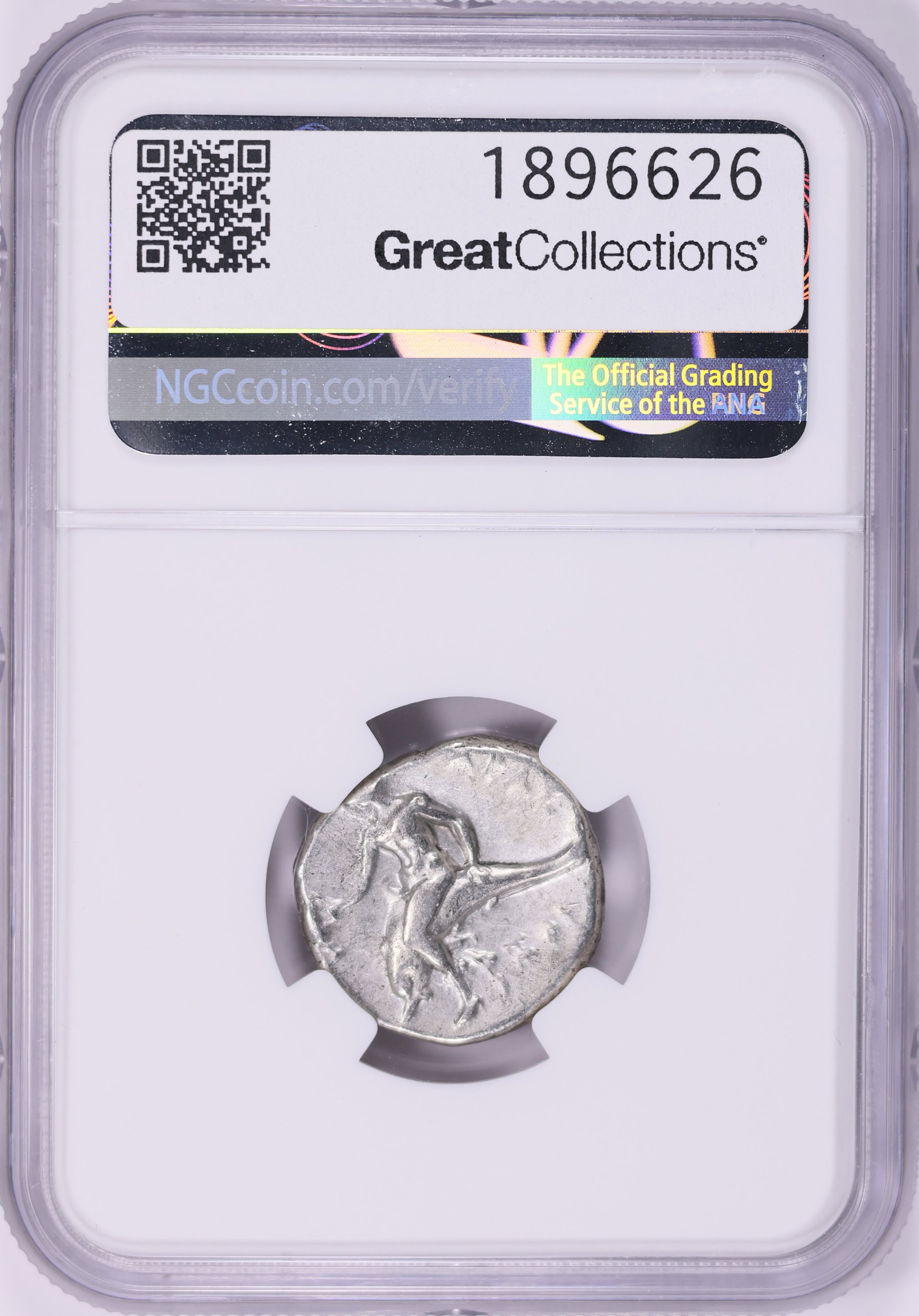 Ancient Calabria, Taras c.302-280 B.C. AR Didrachm NGC Ch VF | Cert ...