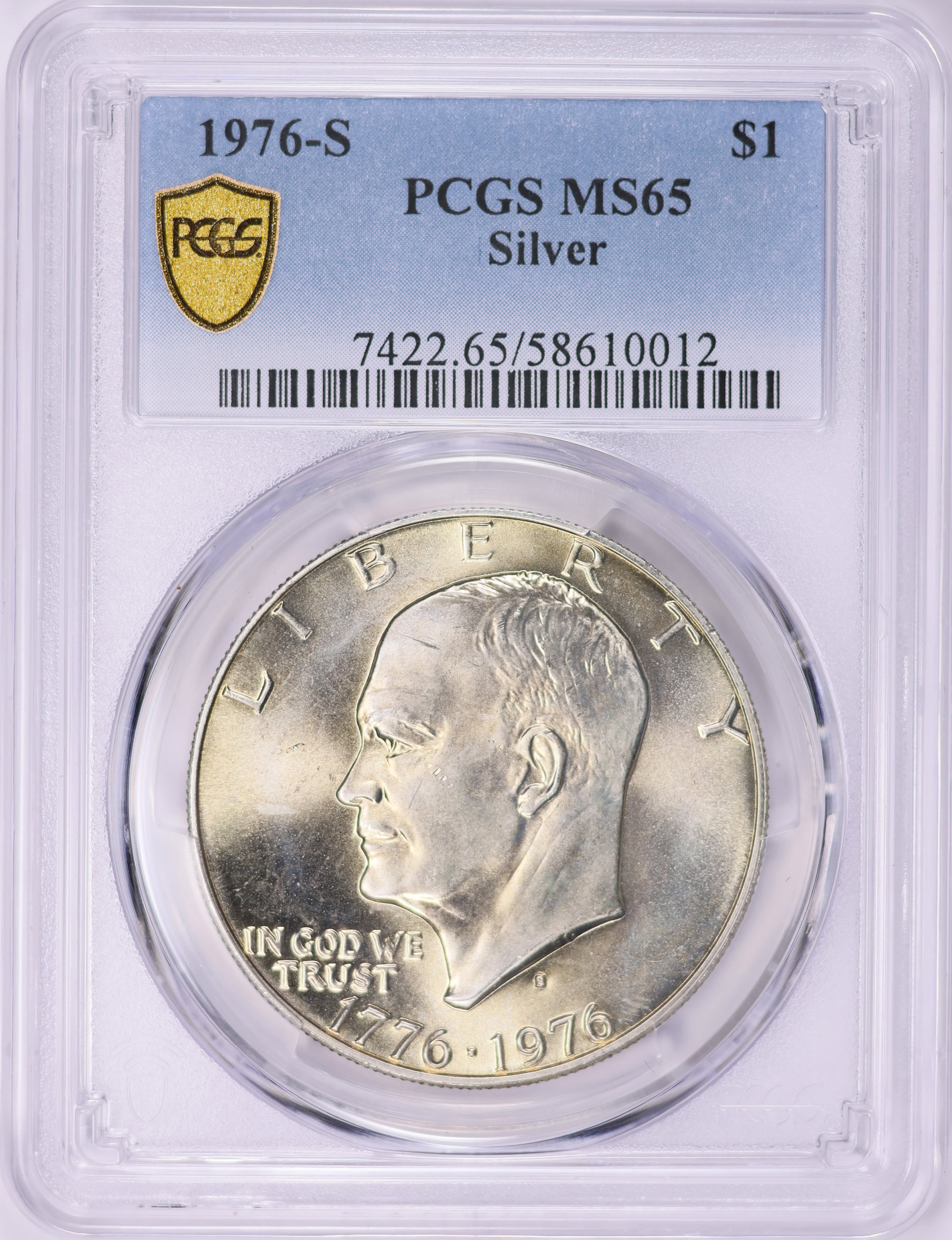1976-S Eisenhower Dollar Silver PCGS MS-65 (Toned) (Item 1896800) | GreatCollections Coin Auctions
