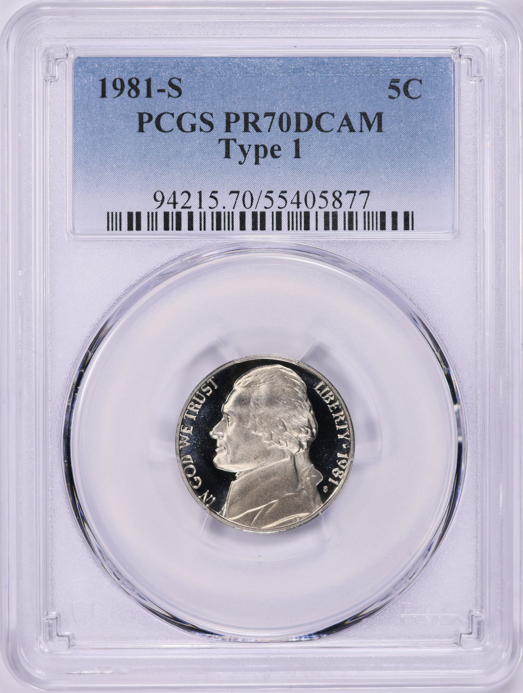 1981-S Jefferson Nickel Type 1 PCGS Proof-70 DCAM (Item 1896802 ...