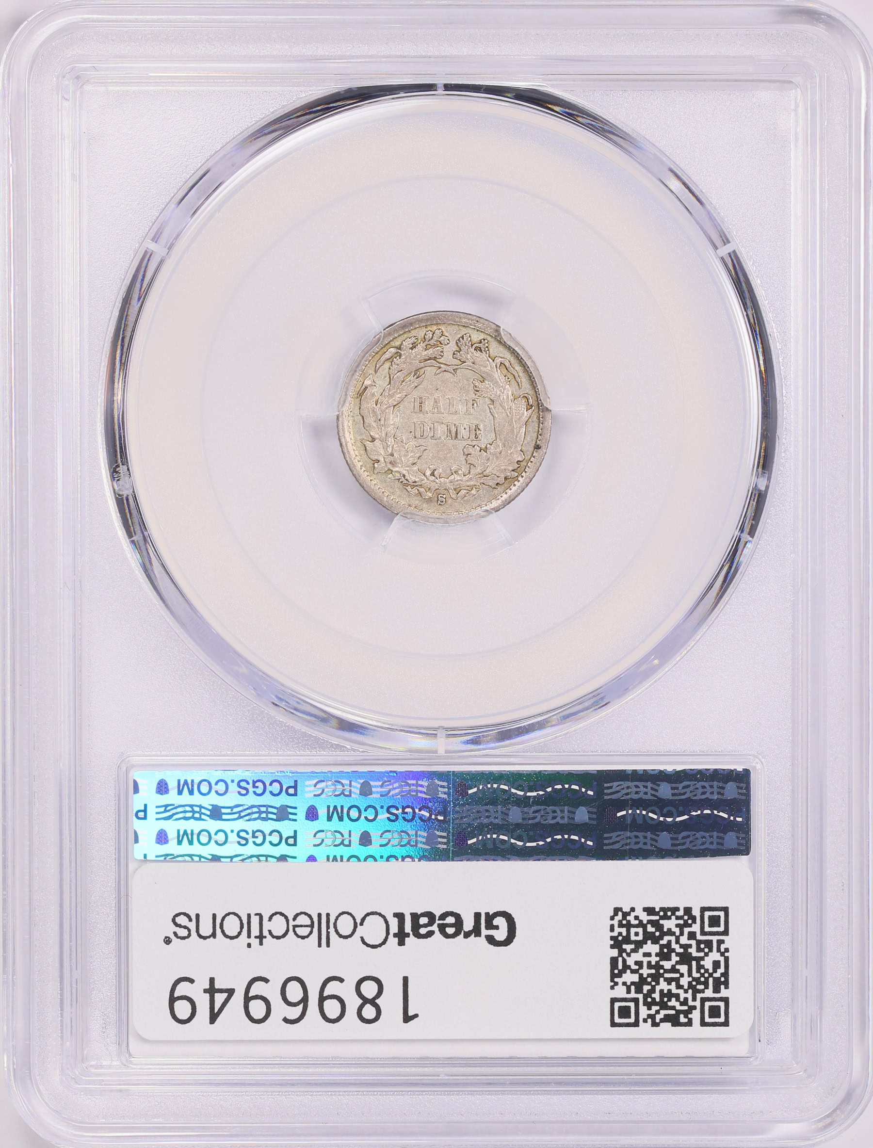 1872-S Seated Liberty Half Dime Mintmark Below Bow PCGS XF-45 (Item 1896949) | GreatCollections ...