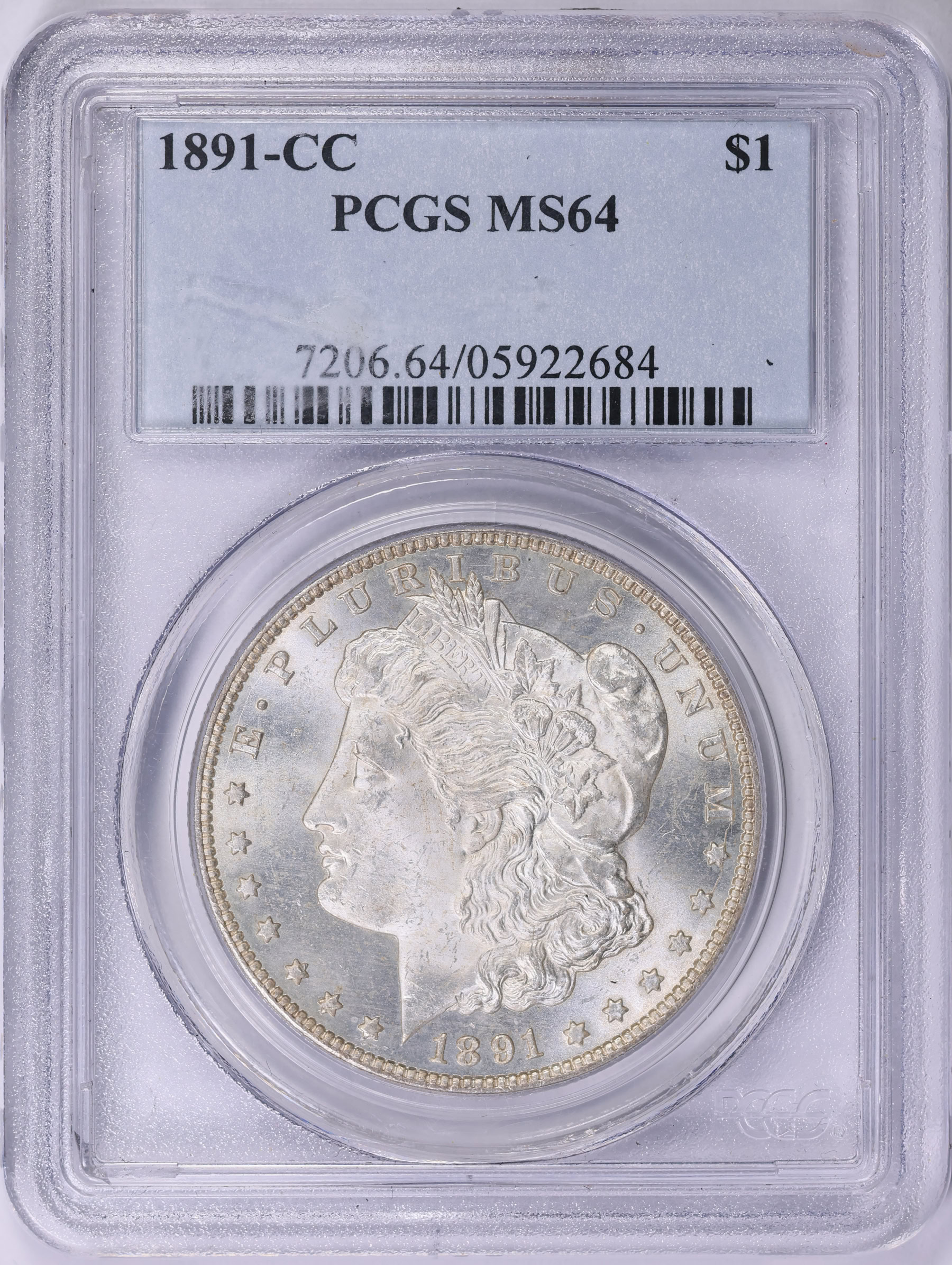 1891-CC Morgan Silver Dollar PCGS MS-64 (Item 1898276) | GreatCollections Coin Auctions