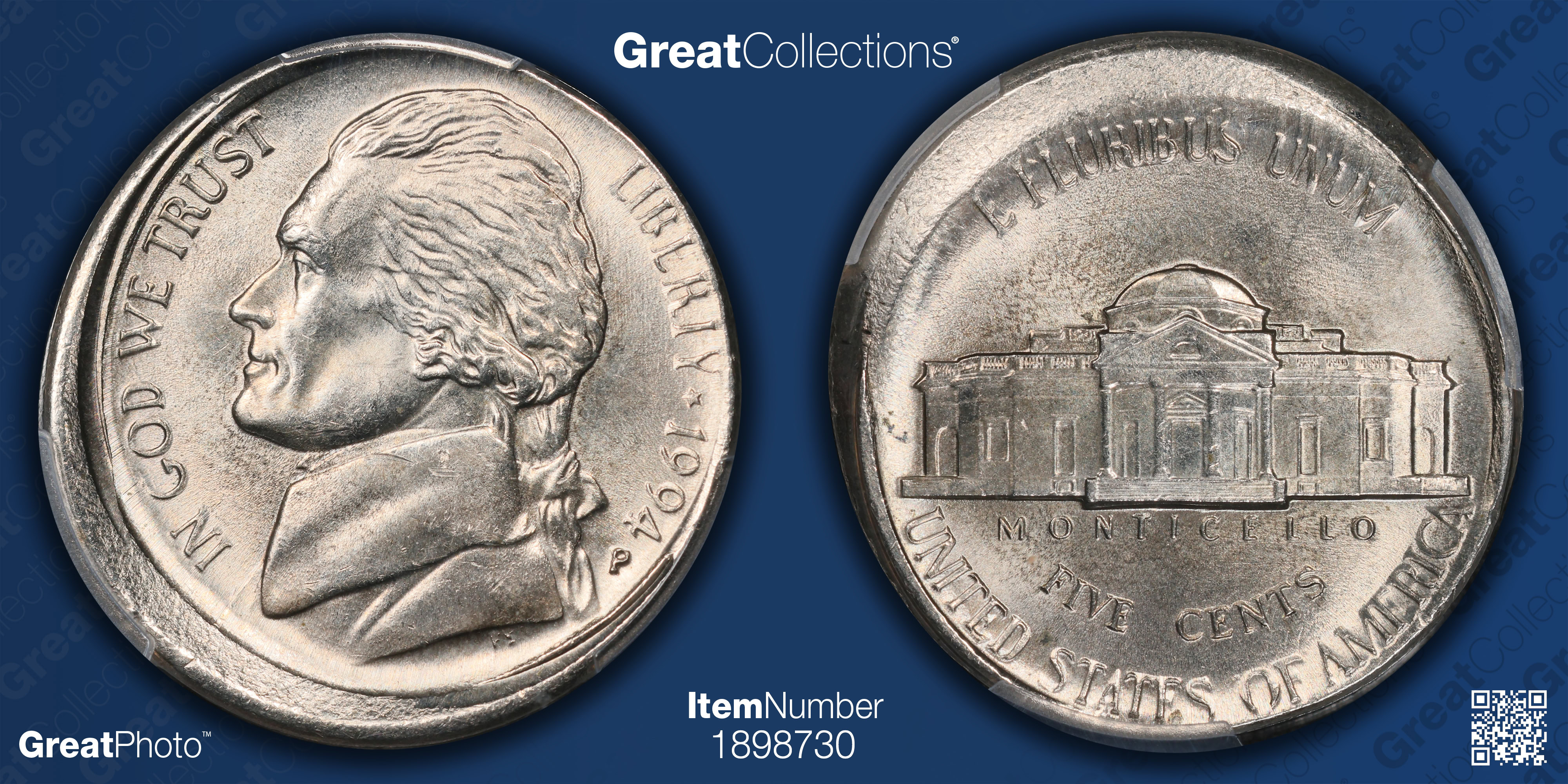 Mint Error 1994-P Jefferson Nickel Broadstruck PCGS MS-64 | PCGS Cert ...