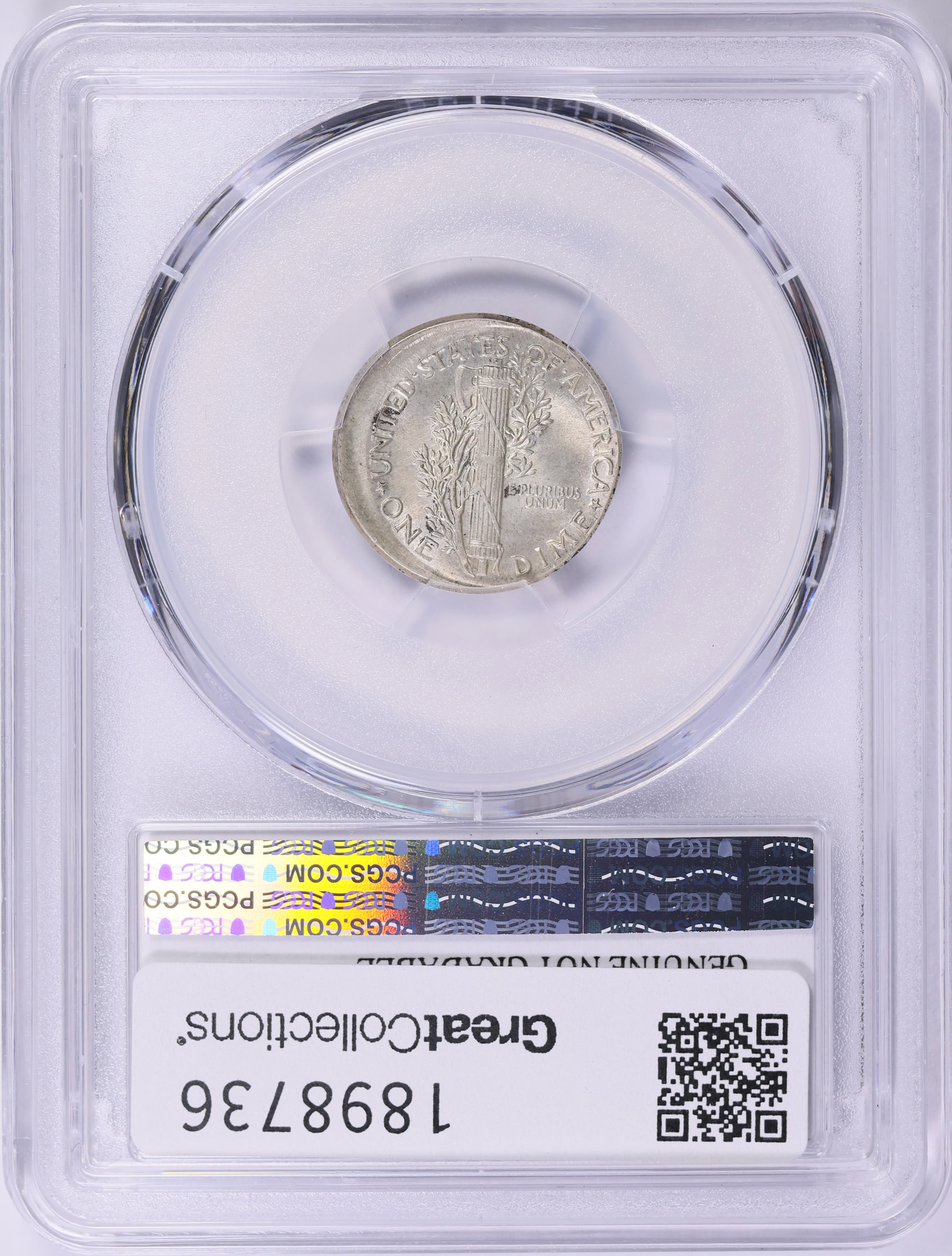 Mint Error 1944 Mercury Dime Broadstruck PCGS Genuine Unc Details ...