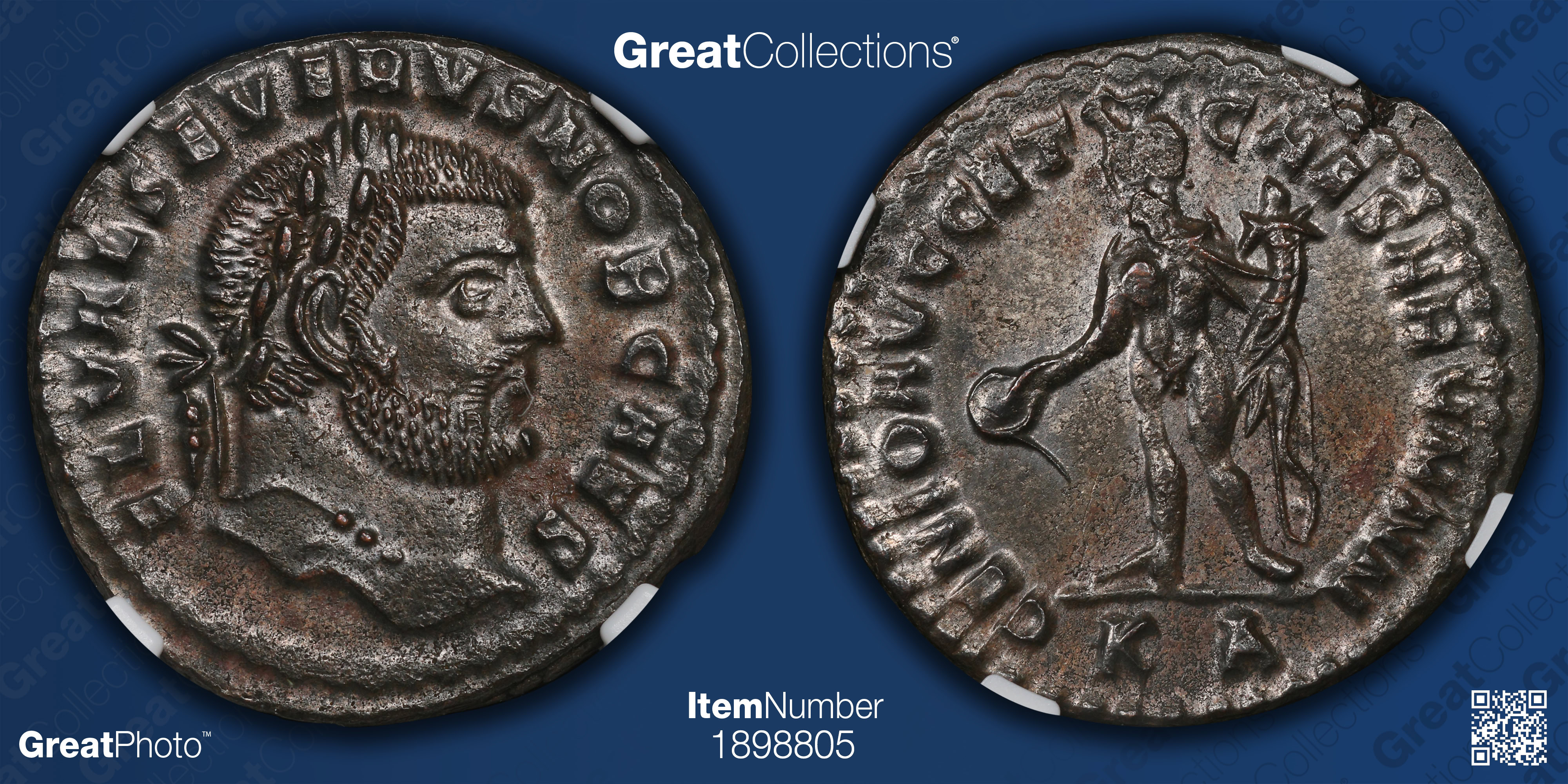 Ancient Roman Empire, Severus II as Caesar (A.D. 305-306) BI Nummus (8 ...