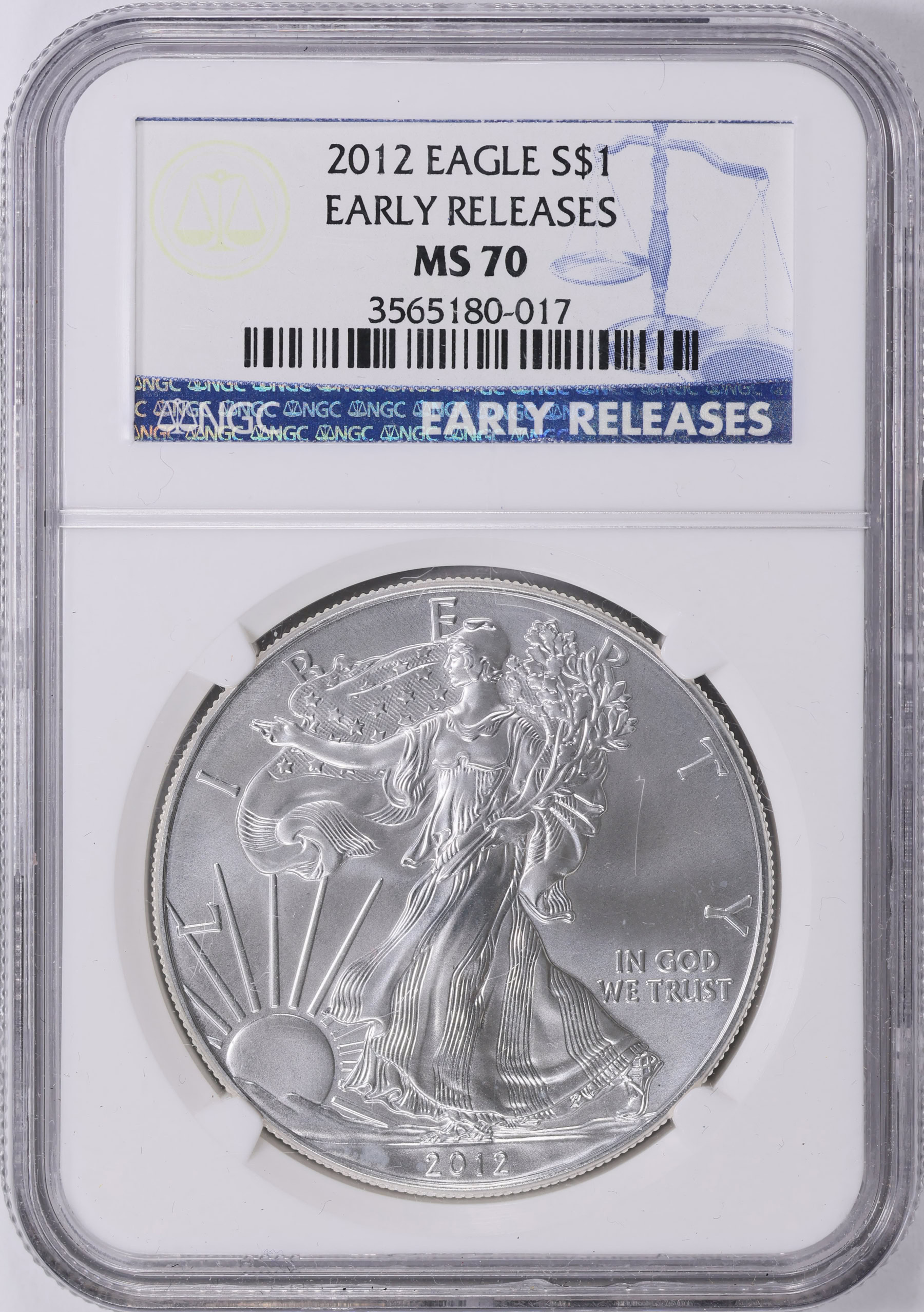 2012 $1 Silver Eagle Early Releases NGC MS-70 (Item 1898886 ...