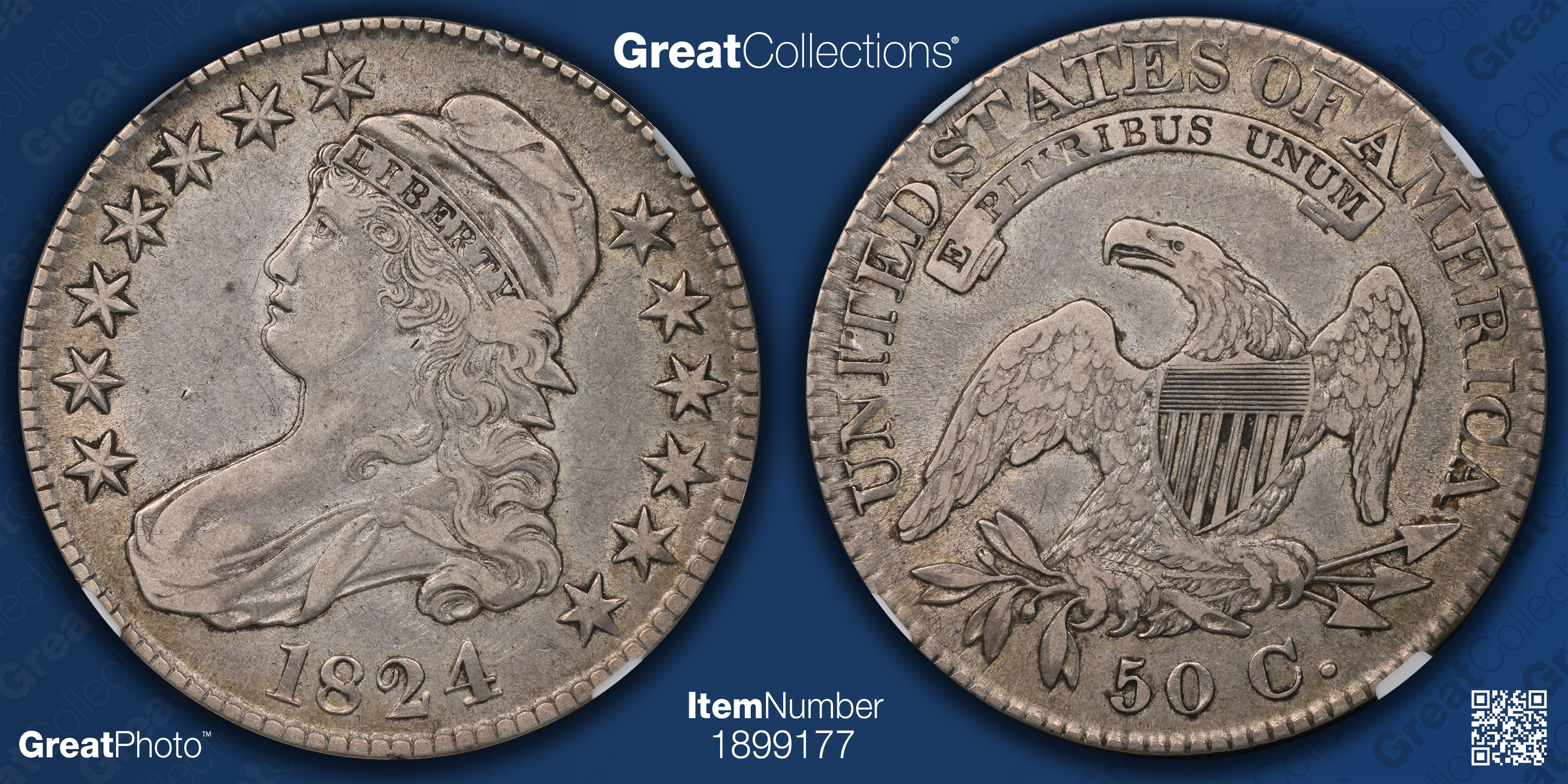 1824 Capped Bust Half Dollar NGC VF-35 (CAC Green) (Item 1899177 ...