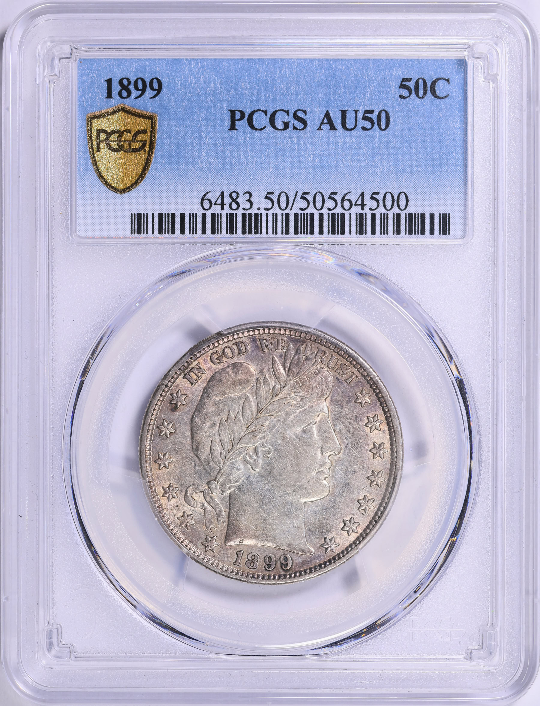 1899 Barber Half Dollar PCGS AU-50 (Toned) (Item 1899309 ...