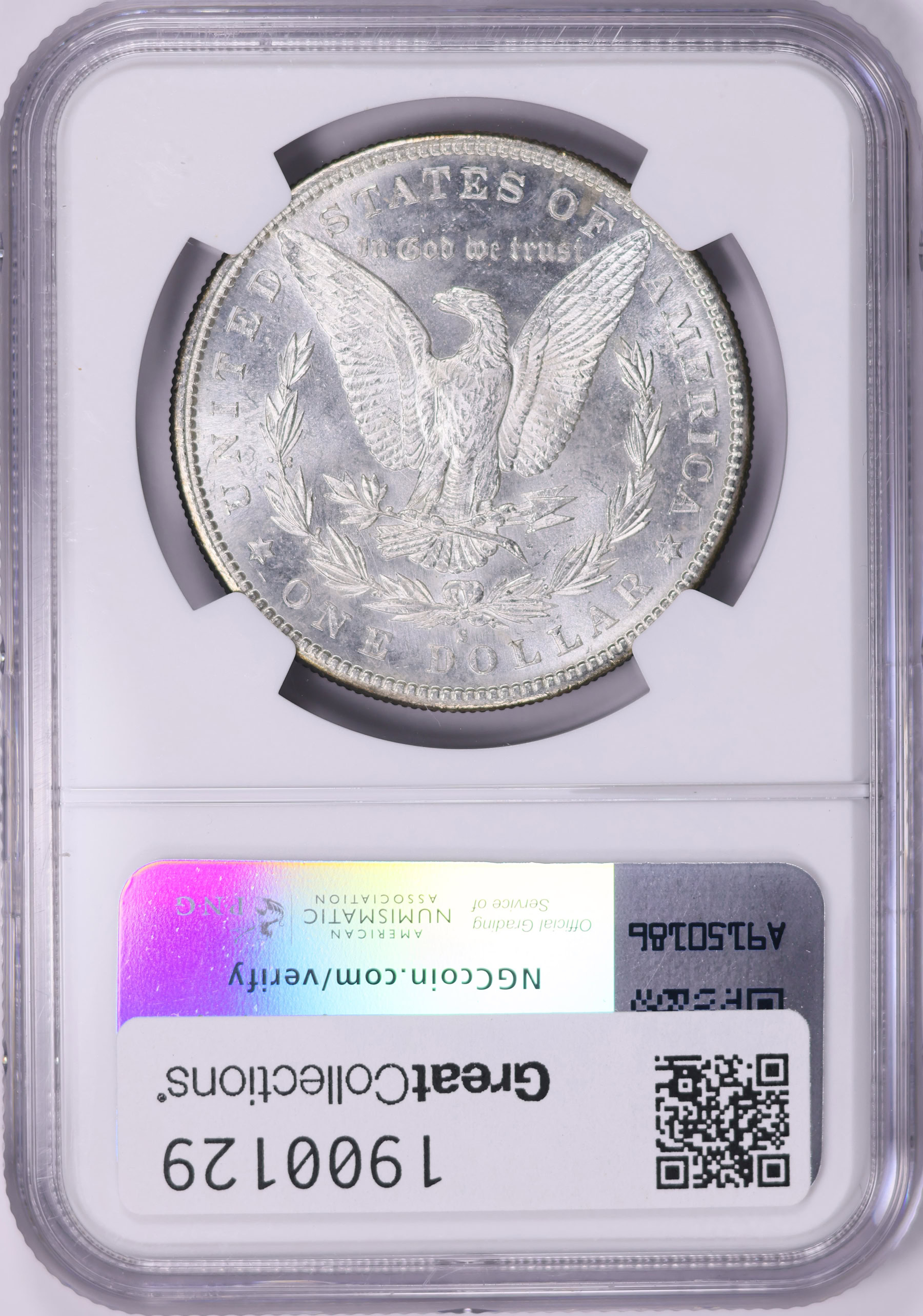 1882-S Morgan Silver Dollar NGC MS-63 (Item 1900129) | GreatCollections Coin Auctions