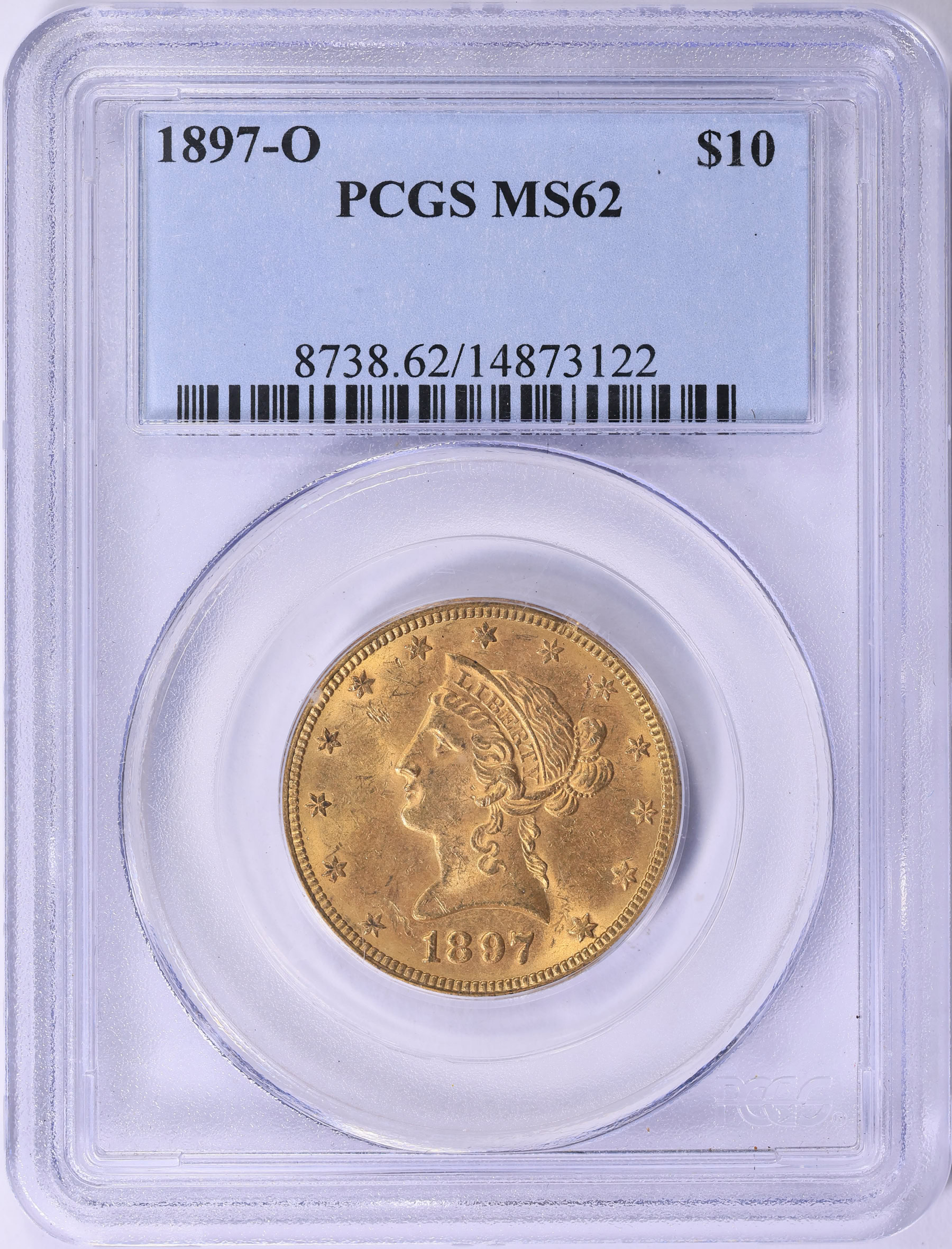 1897-O Liberty Gold Eagle PCGS MS-62 (Item 1900236) | GreatCollections ...