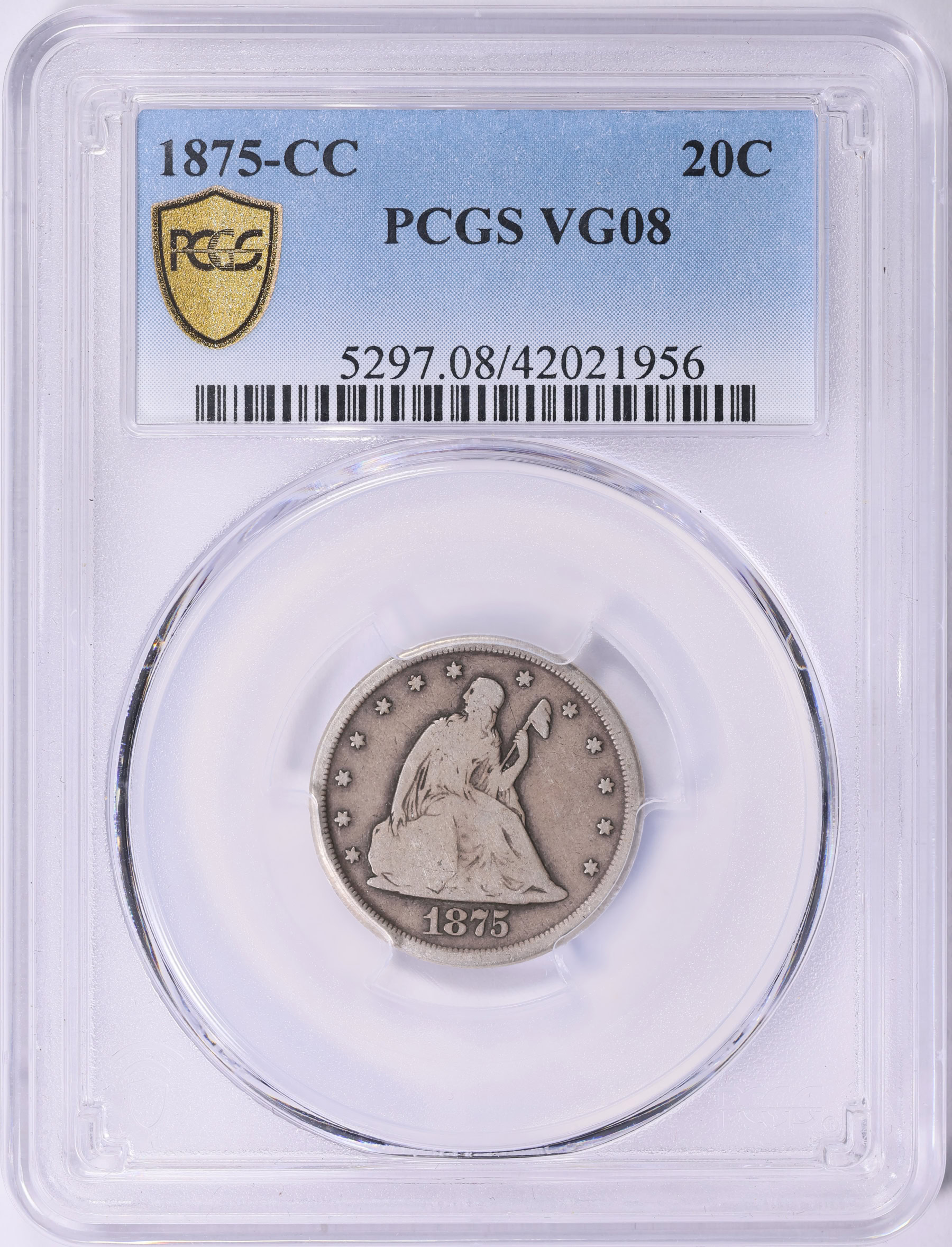 1875-CC Twenty-Cent Piece PCGS VG-08 (Item 1900345) | GreatCollections ...