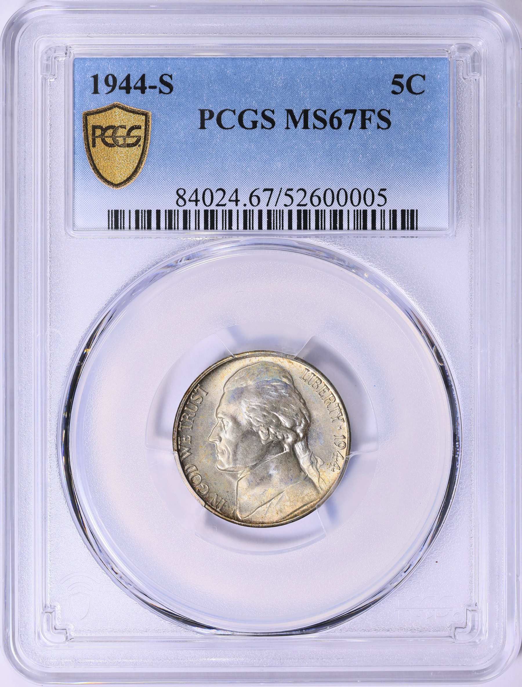 1944-S Jefferson Nickel PCGS MS-67 FS (Item 1900464) | GreatCollections Coin Auctions