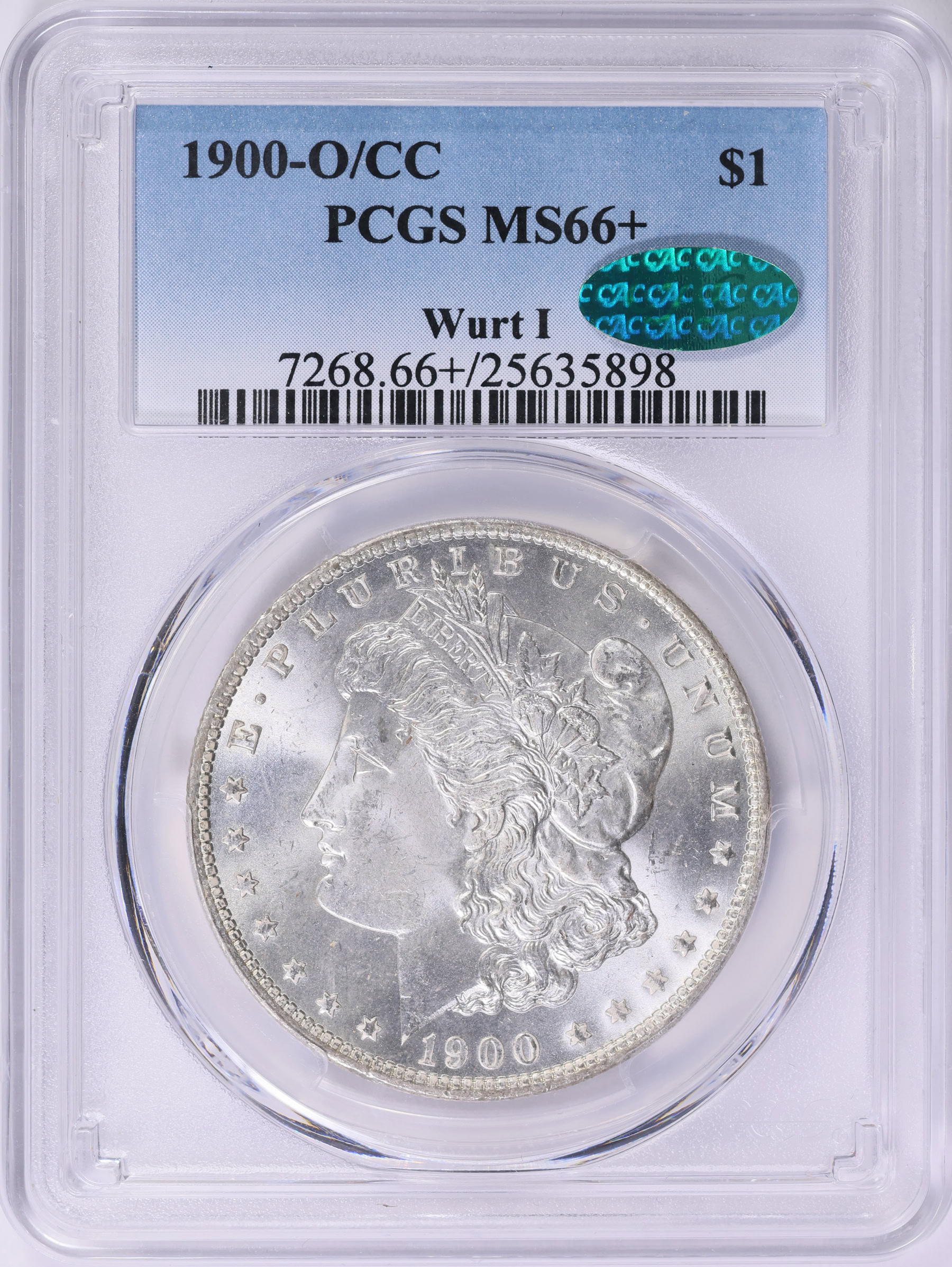 1900-O/CC Morgan Silver Dollar PCGS MS-66+ (CAC Green) (Wurt I Collection) (Item 1900524 ...