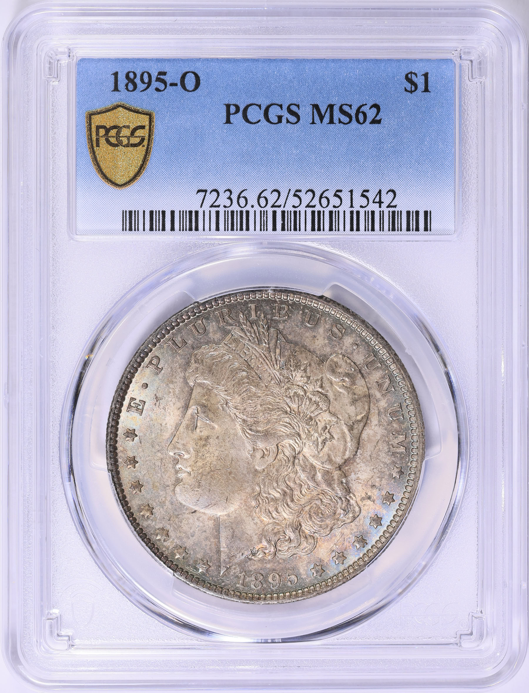 1895-O Morgan Silver Dollar PCGS MS-62 (Toned) (Item 1900682) | GreatCollections Coin Auctions