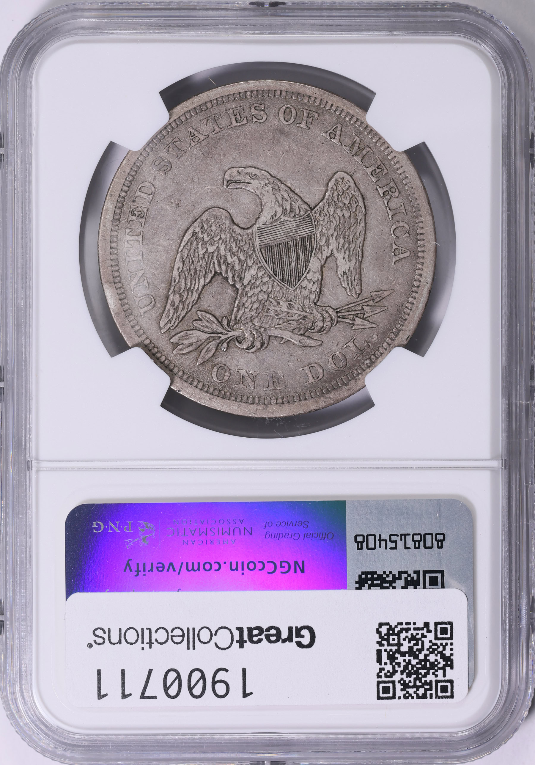 1843 Seated Liberty Silver Dollar NGC VF-35 (Item 1900711) | GreatCollections Coin Auctions