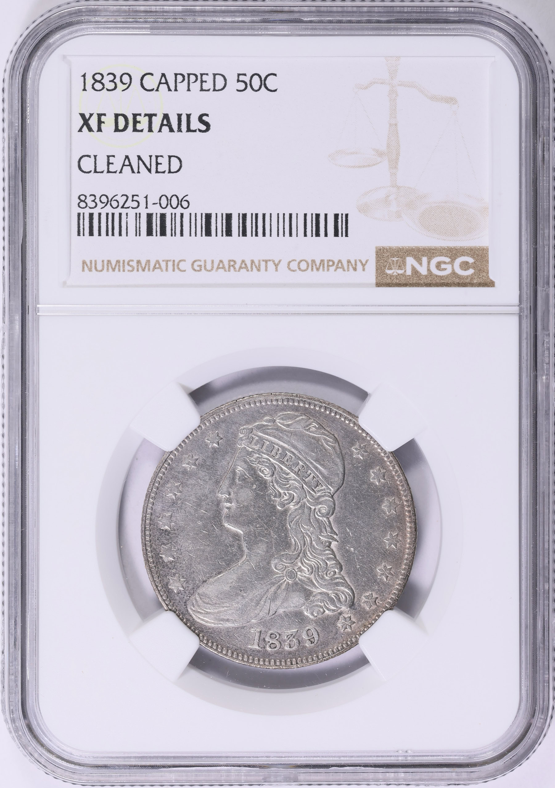 1839 Capped Bust Half Dollar NGC XF Details (Item 1900716 ...