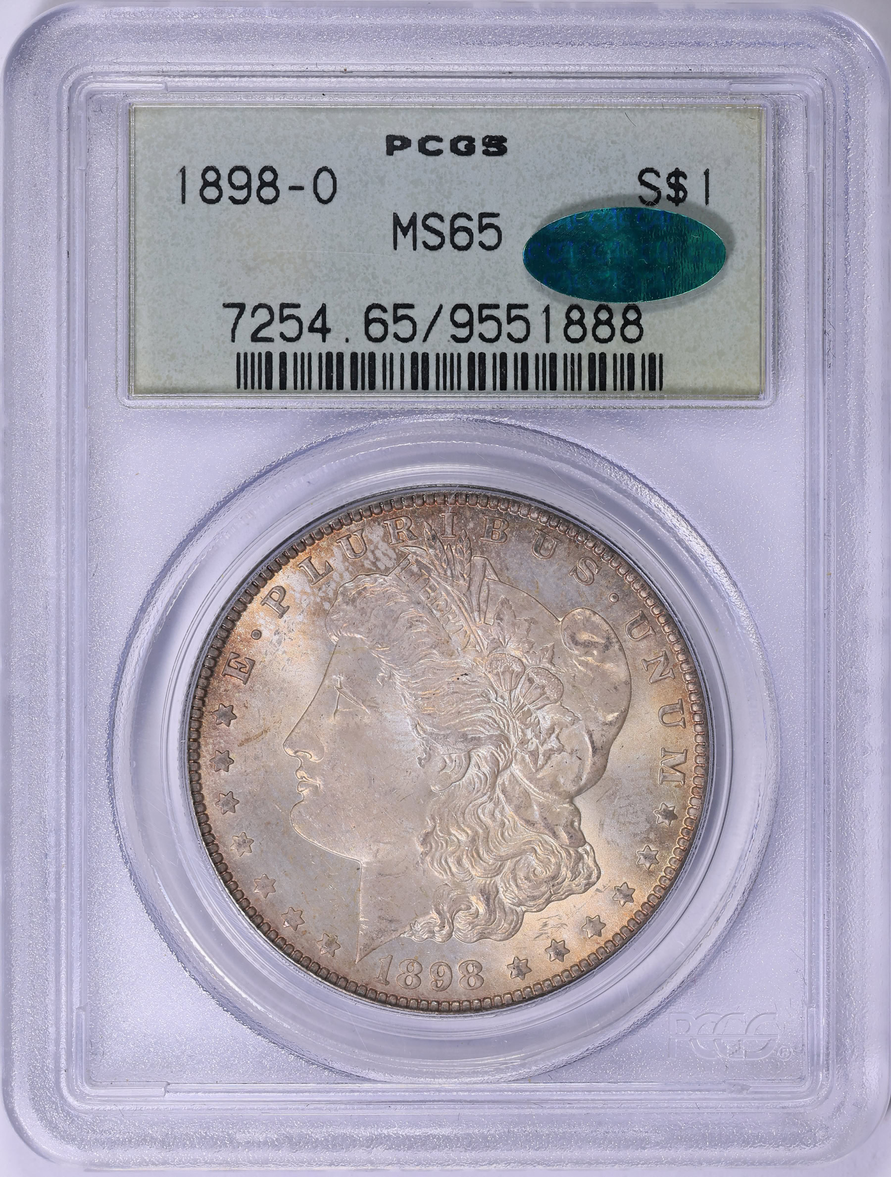 1898-O Morgan Silver Dollar PCGS MS-65 (CAC Green) OGH (Item 1900783) | GreatCollections Coin ...