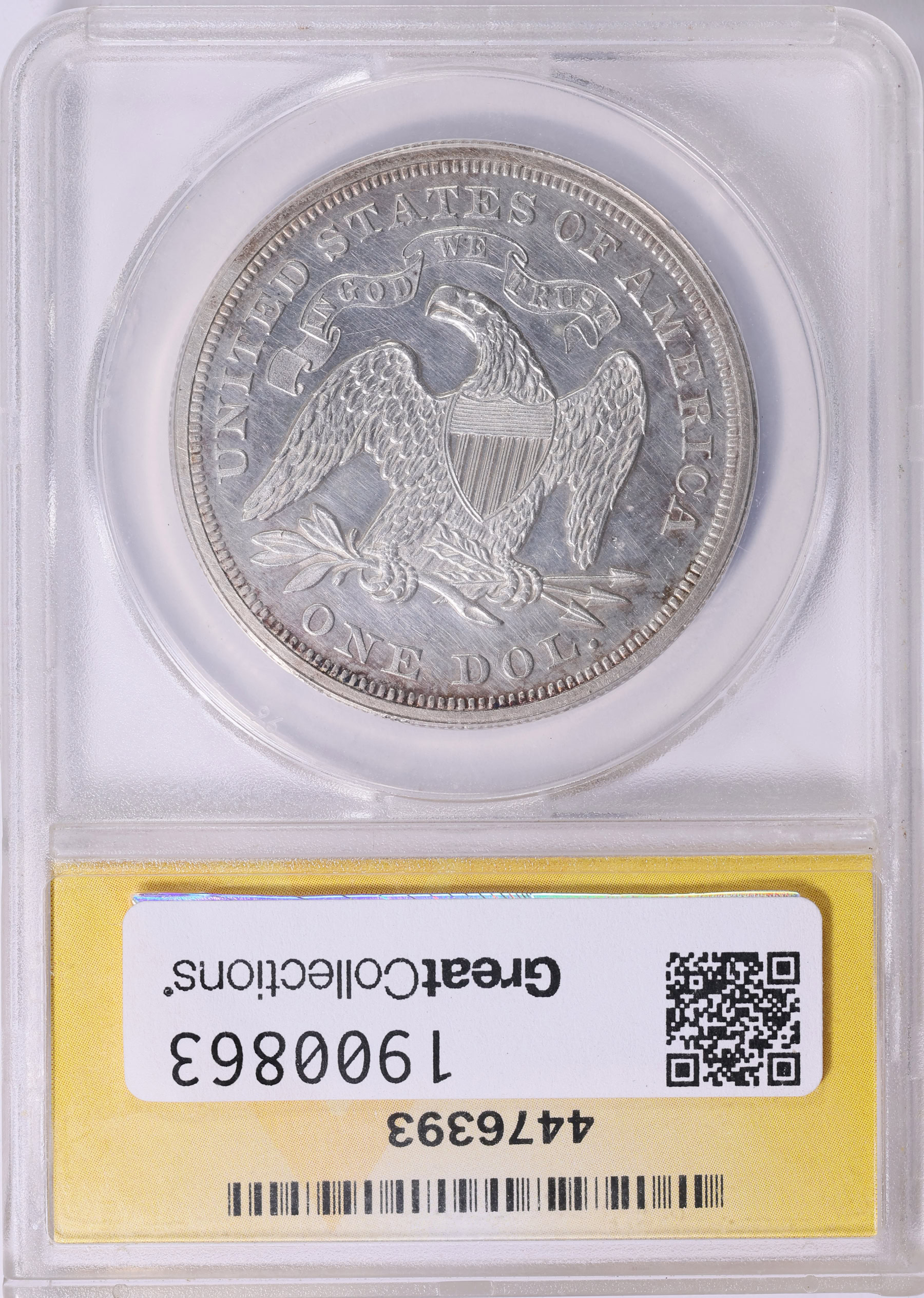 1868 Seated Liberty Silver Dollar ANACS Proof-60 Details (Item 1900863) | GreatCollections Coin ...