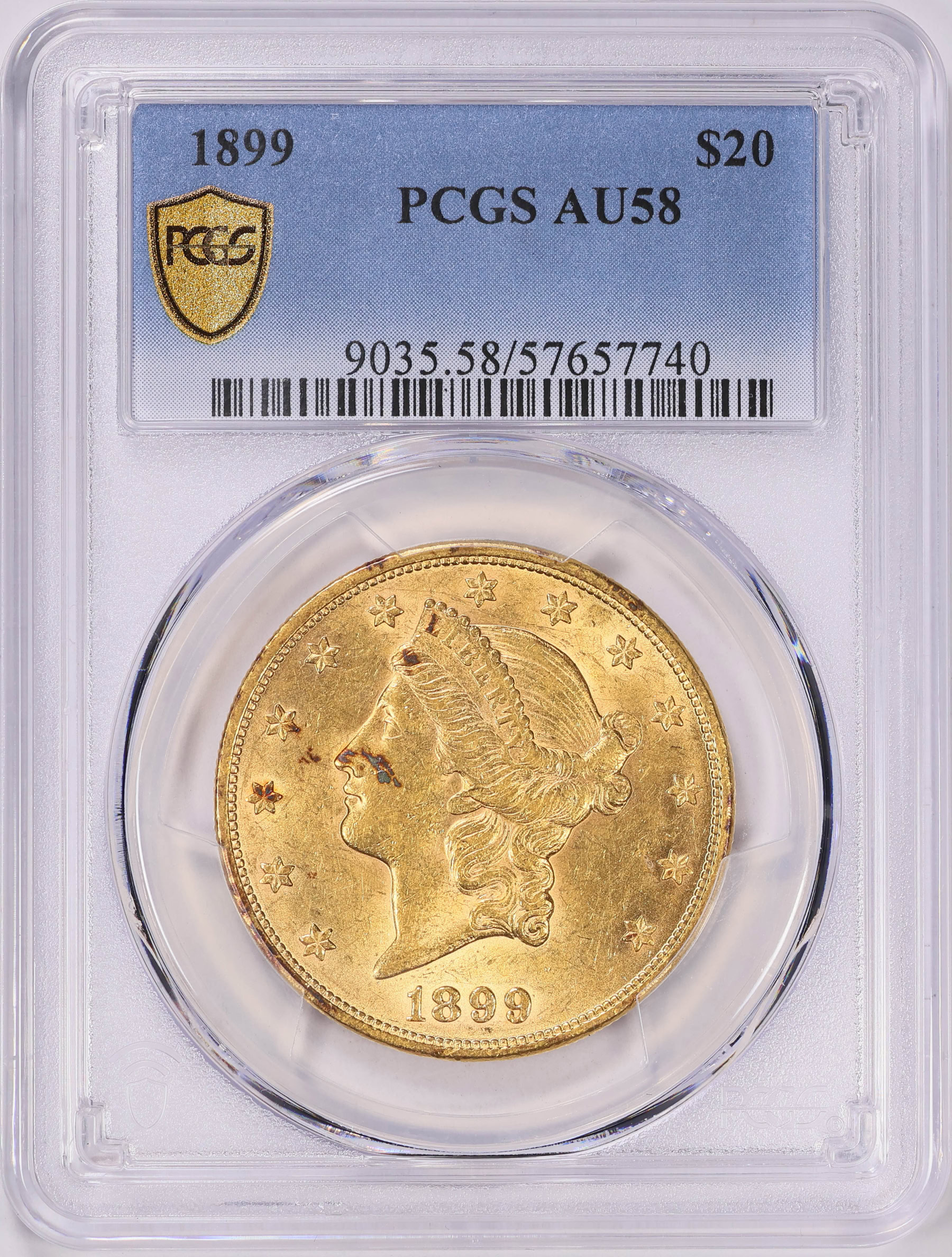 1899 Liberty Gold Double Eagle PCGS AU-58 (Item 1900890) | GreatCollections Coin Auctions