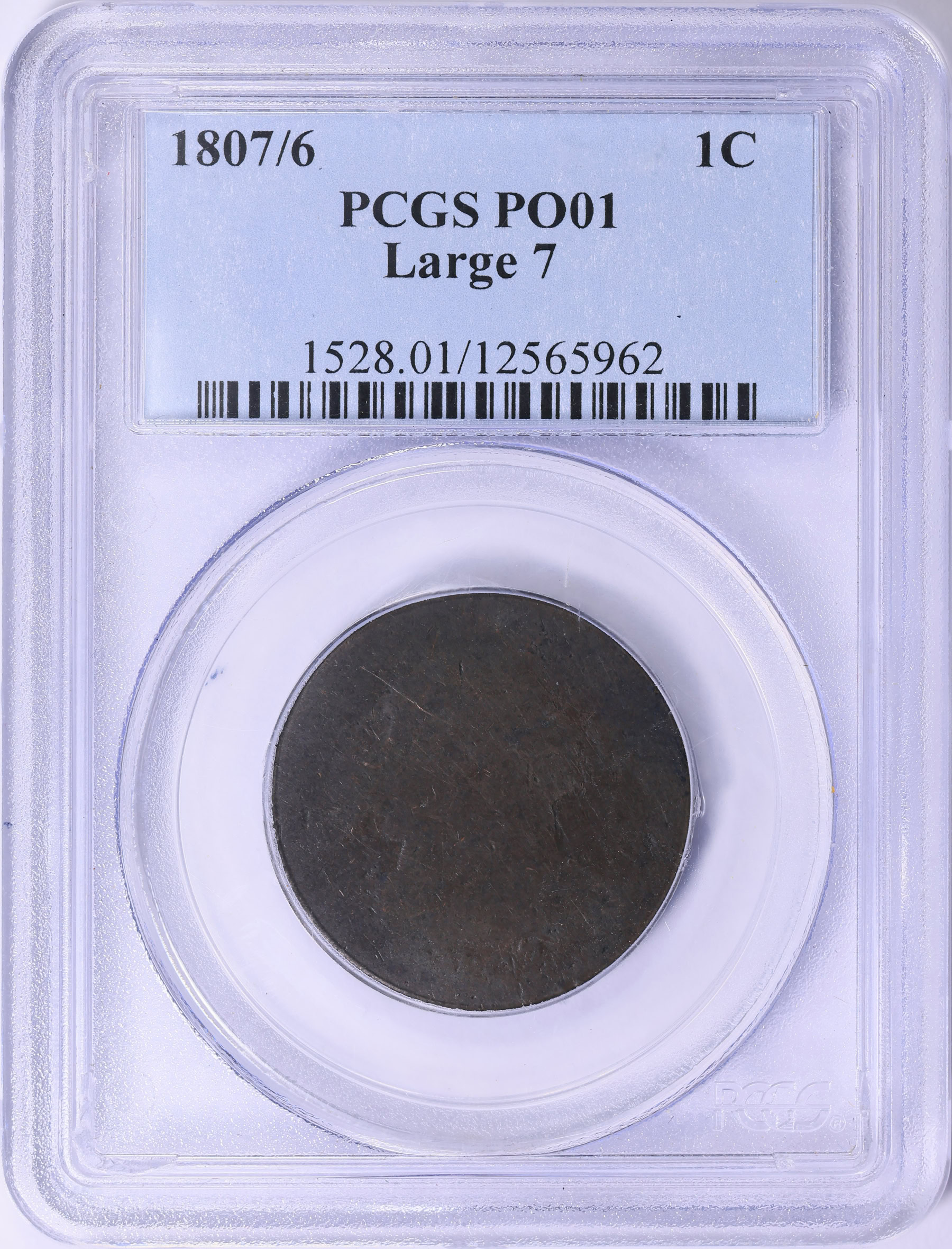 1807/6 Draped Bust Cent Large 1807 PCGS PO-01 BN (Item 1900919 ...