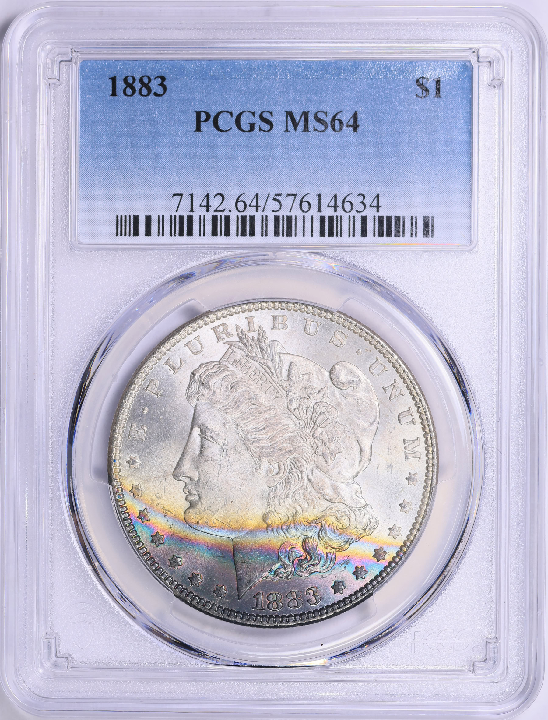 1883 Morgan Silver Dollar PCGS MS-64 (Toned) (Item 1901254) | GreatCollections Coin Auctions