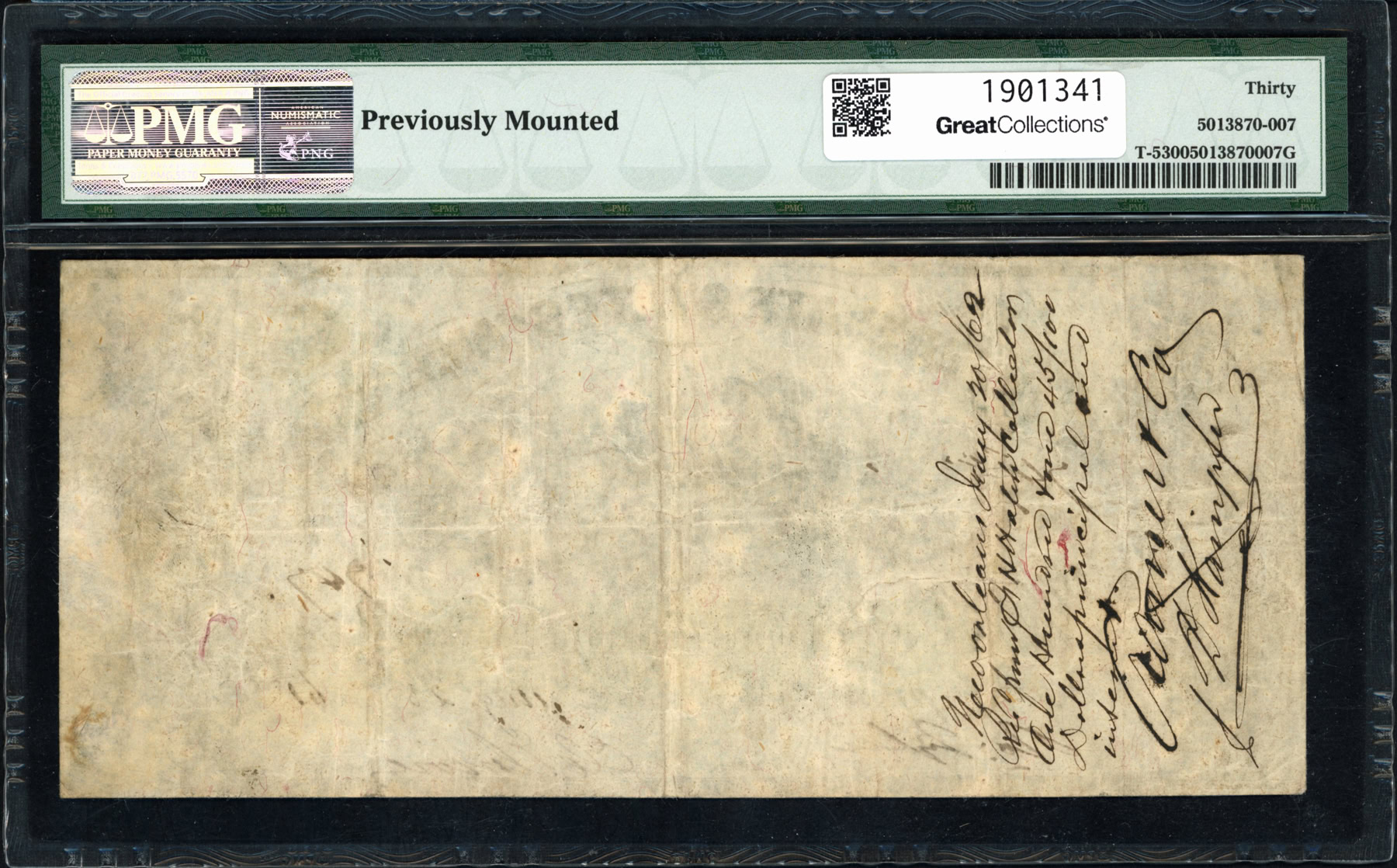 T-5 Confederate States of America 1861 $100 Note Tyler / Elmore PMG ...