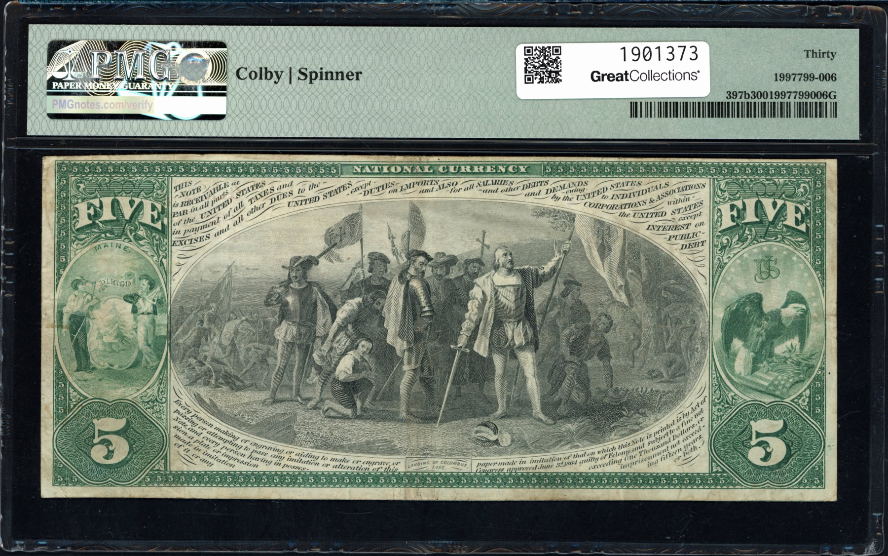 Fr. 397b Saco, Maine Original Period $5 Note The York National Bank ...