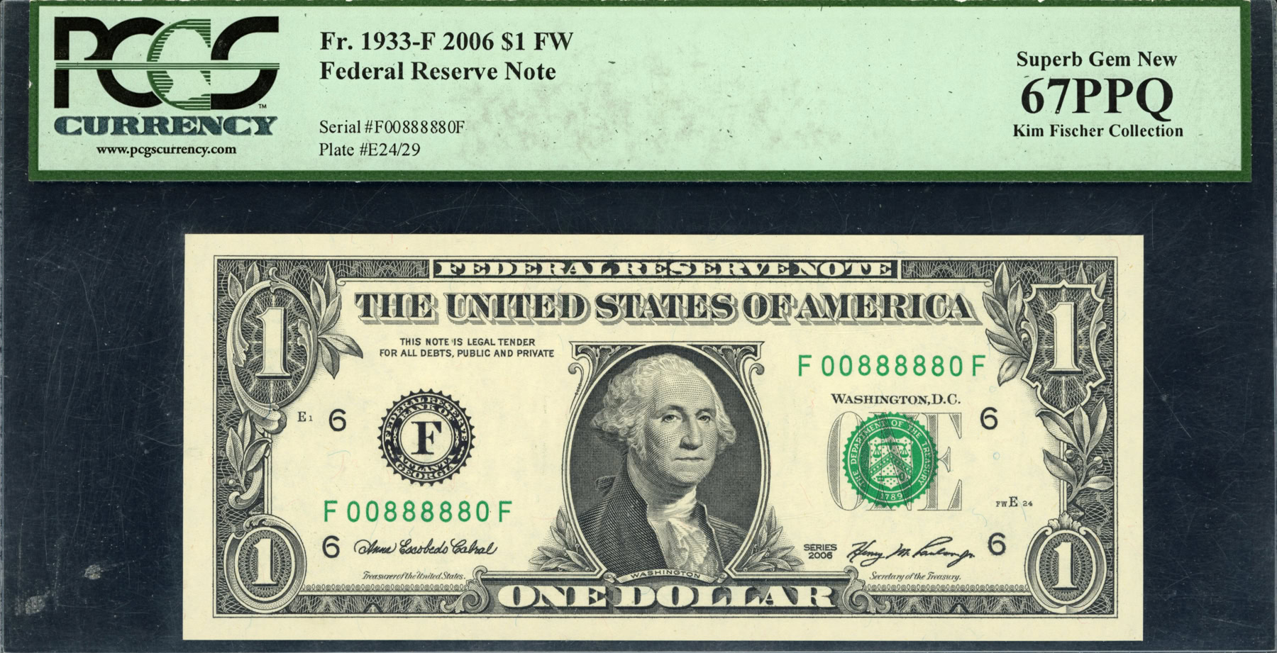 Fr. 1933-F (FF Block) 2006 $1 Atlanta Federal Reserve Note *0s & 8s ...