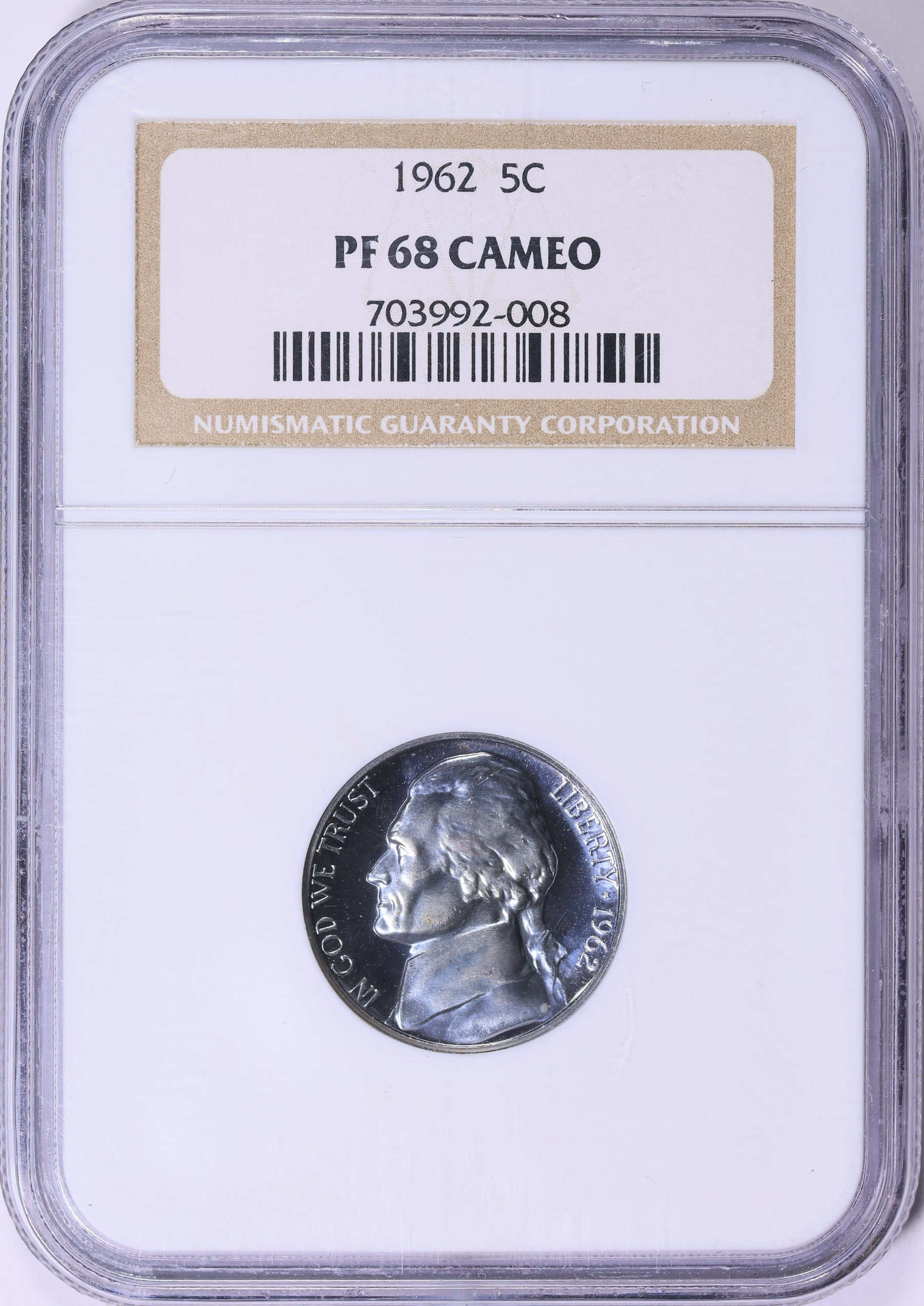 1962 Jefferson Nickel NGC Proof-68 CAMEO (Toned) (Item 1901837 ...
