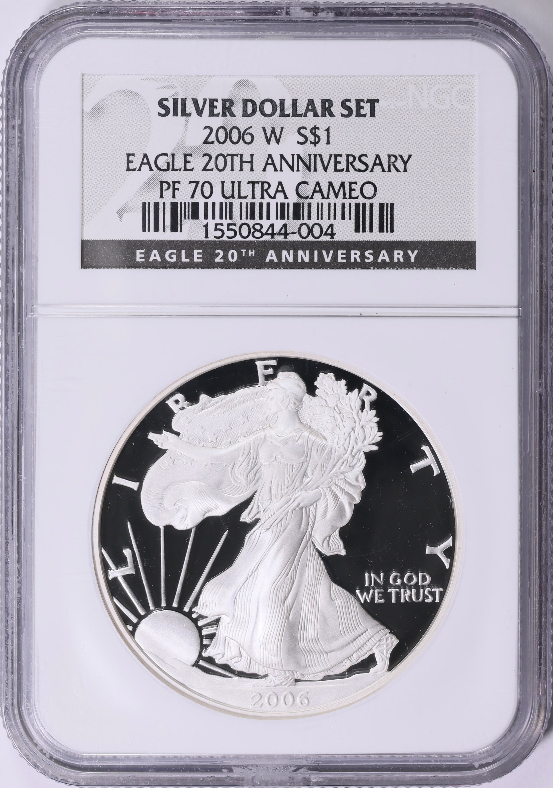 2006-W $1 Silver Eagle 20th Anniversary NGC Proof-70 UC (Item 1901840) | GreatCollections Coin ...