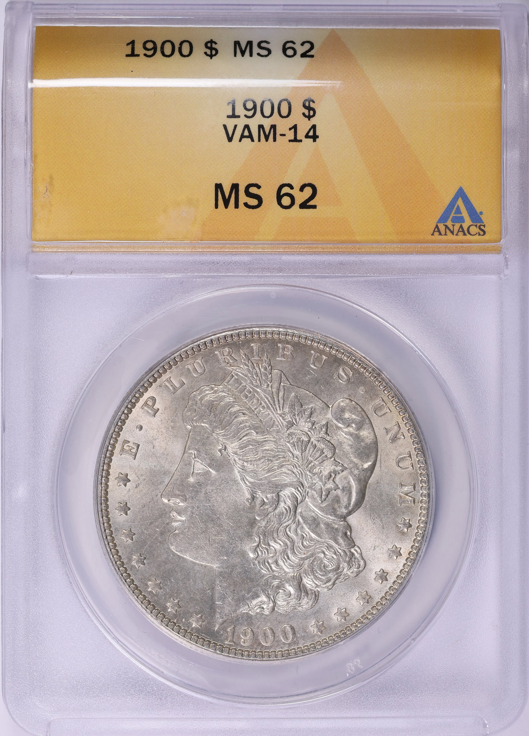 1900 Morgan Silver Dollar VAM-14 ANACS MS-62 (Item 1901948) | GreatCollections Coin Auctions