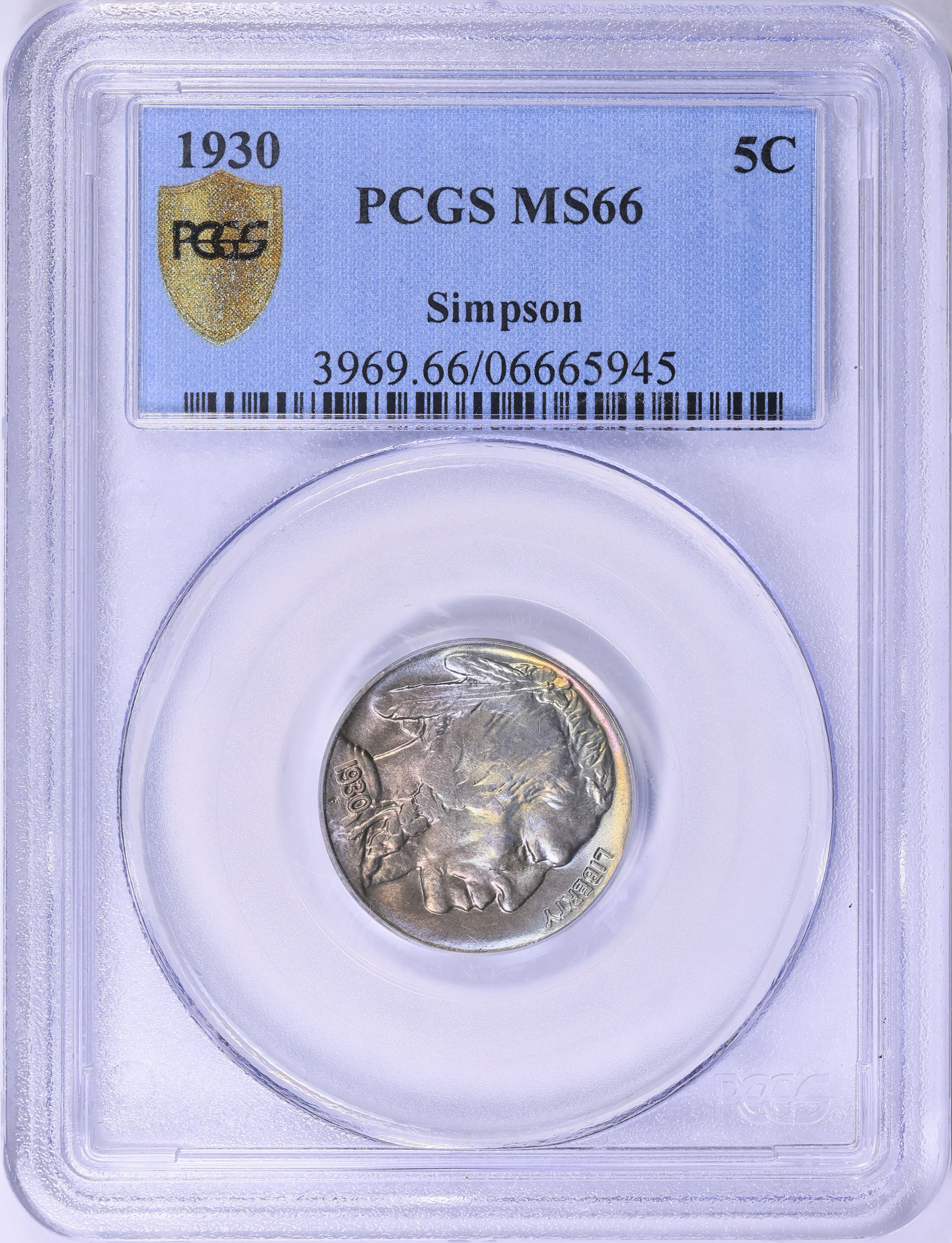 1930 Buffalo Nickel PCGS MS-66 (Toned) (Simpson Collection) (Item ...