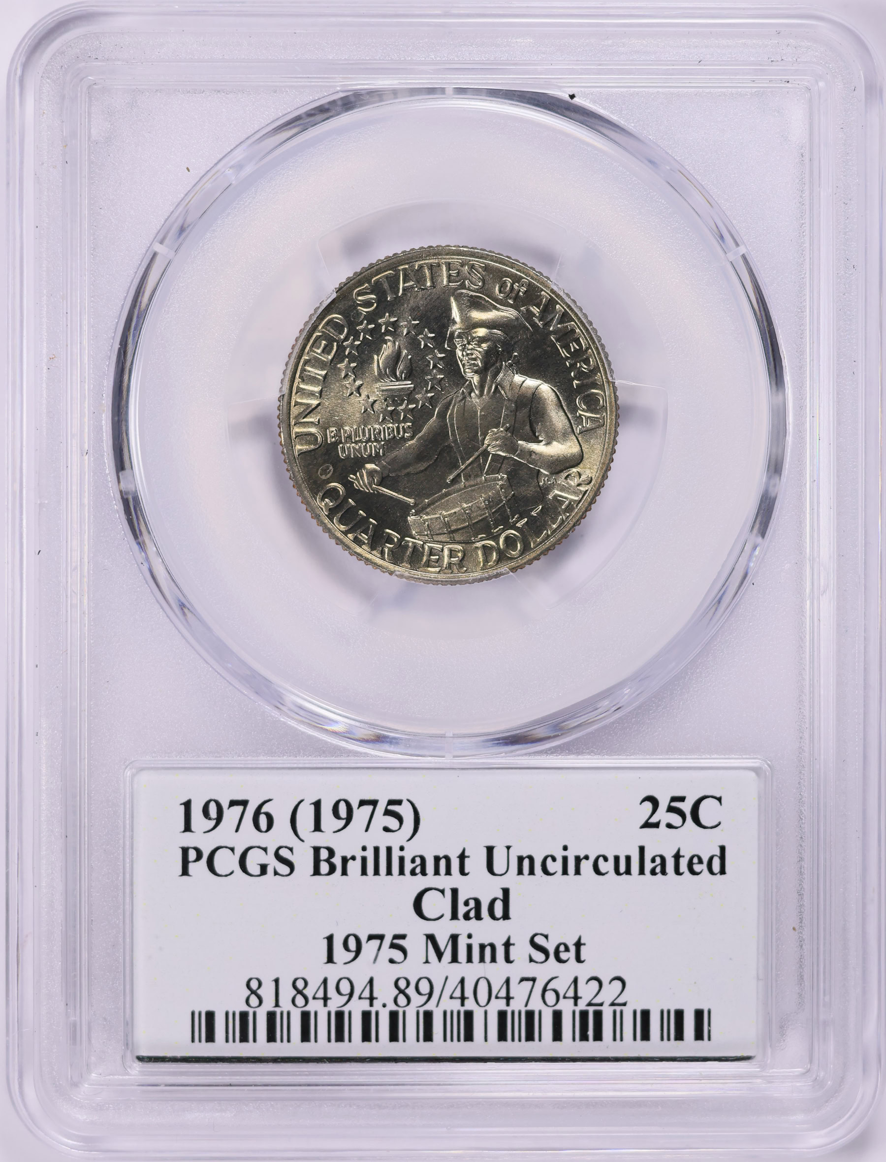 1976 (1975) Washington Quarter Clad (From the 1975 Mint Set) PCGS ...