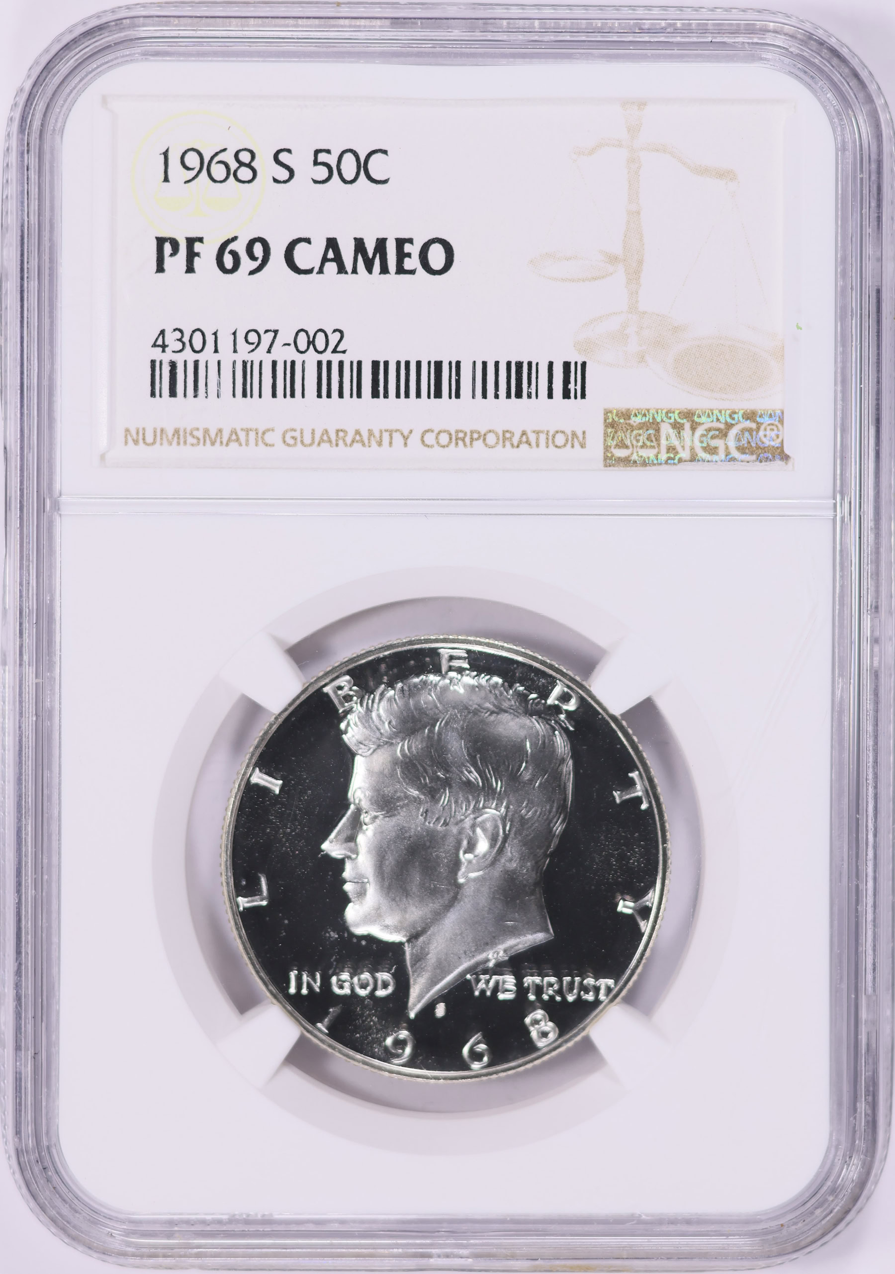 1968-S Kennedy Half Dollar NGC Proof-69 CAMEO (Item 1902137 ...