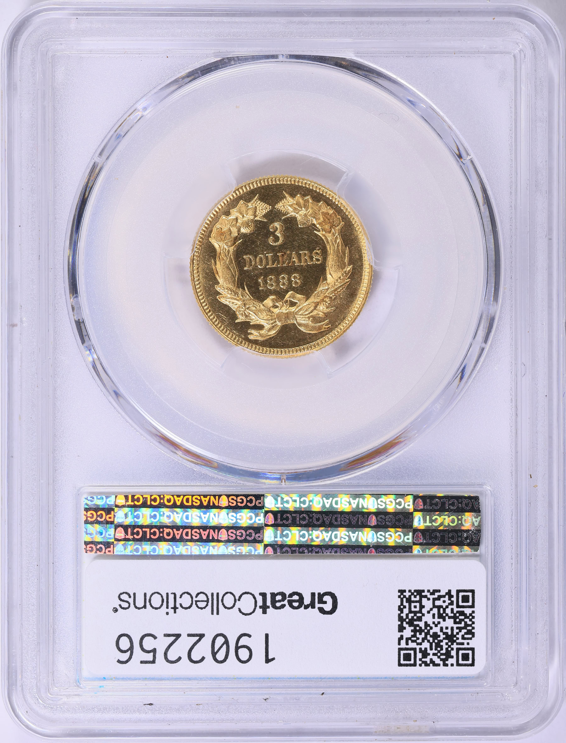 1888 Three-Dollar Gold Piece PCGS Proof-64 CAMEO (D.L. Hansen ...