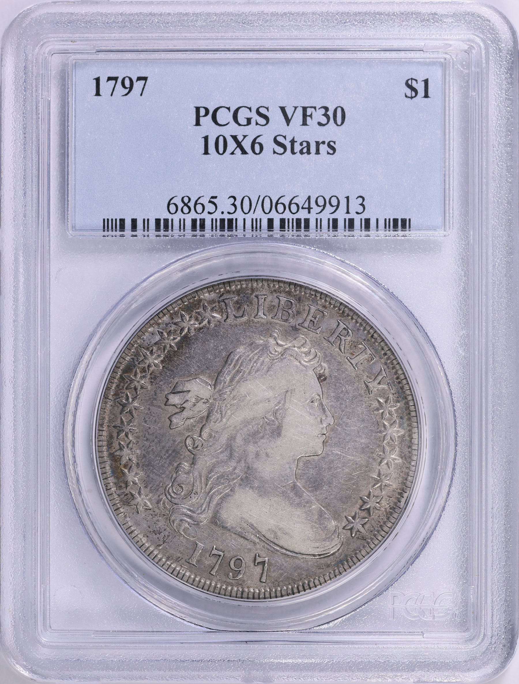 1797 Draped Bust Silver Dollar 10x6 Stars PCGS VF-30 (Item 1902260 ...