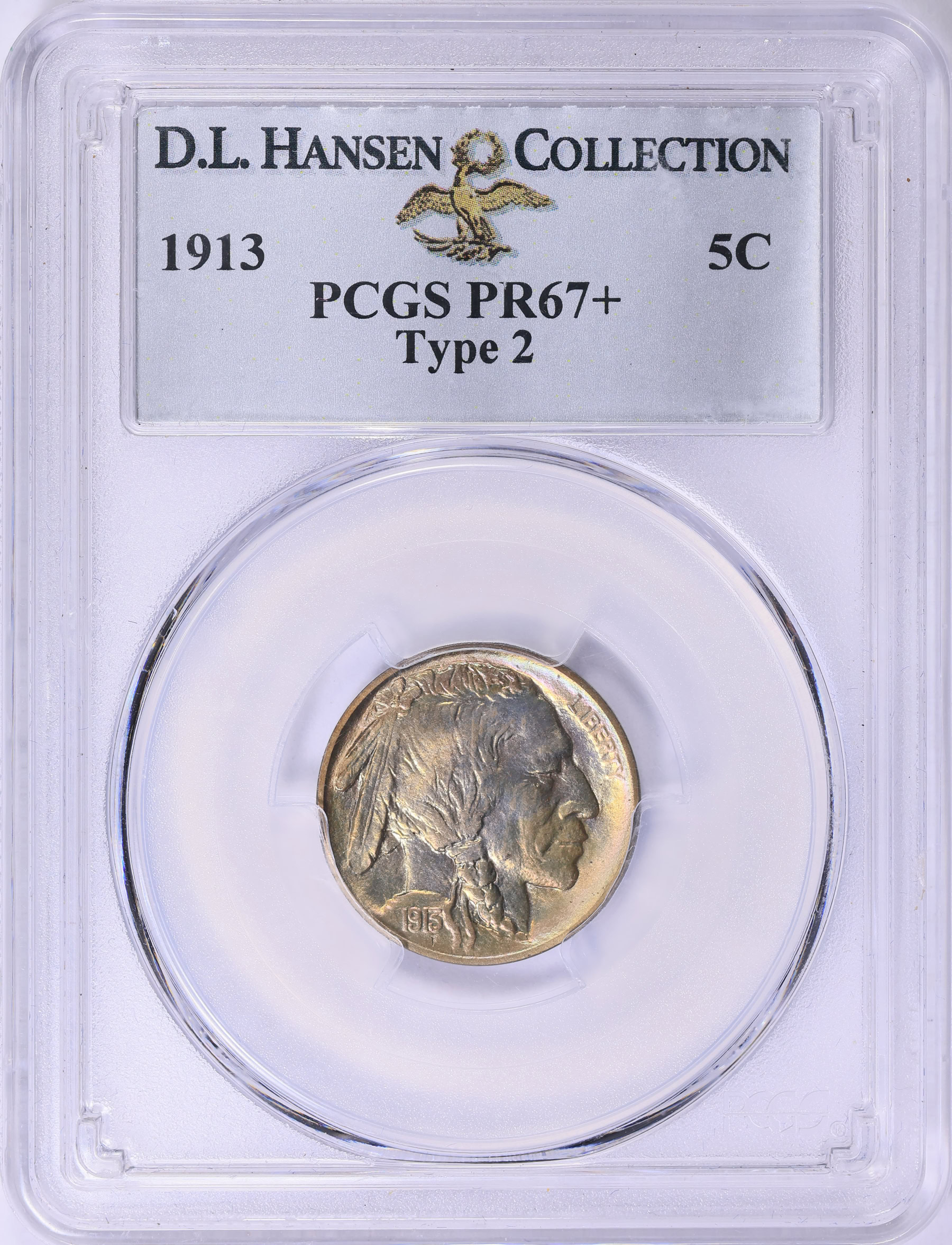 1913 Buffalo Nickel Type 2 PCGS Proof-67+ (Toned) (D.L. Hansen ...