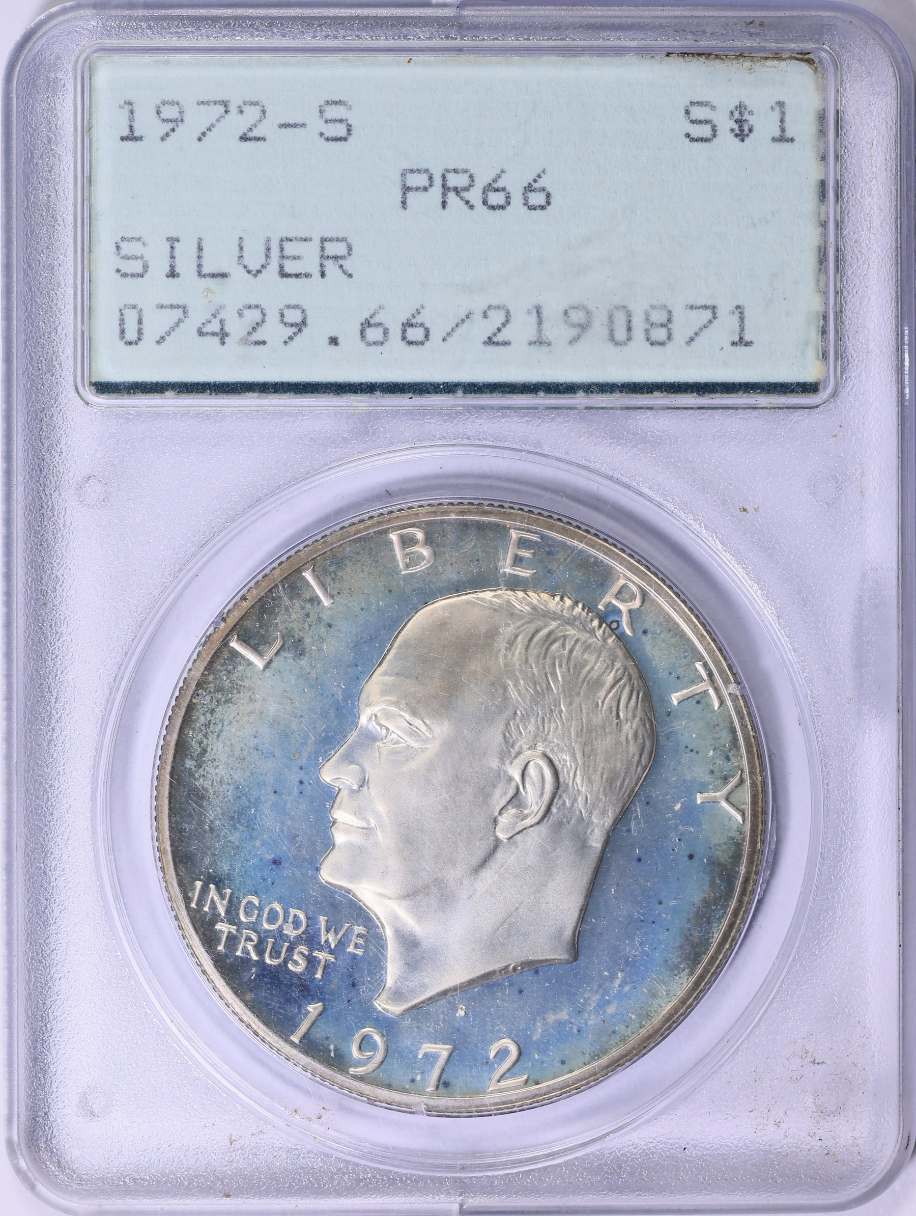 1972-S Eisenhower Dollar Silver PCGS Proof-66 OGH (1st Gen) (Item 1902272) | GreatCollections ...